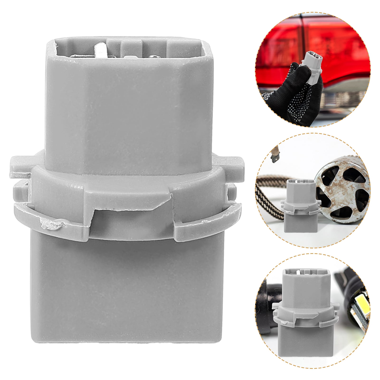 Niceauty Dark Grey Brake Light Socket Car Tail Lamp Holder Practical ...