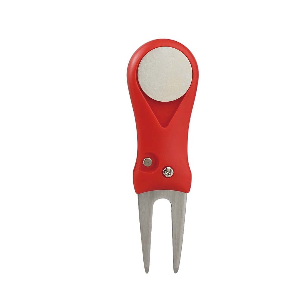 Niceauty Golfing Divot Fork with Ball Marker Red Stainless Steel ...
