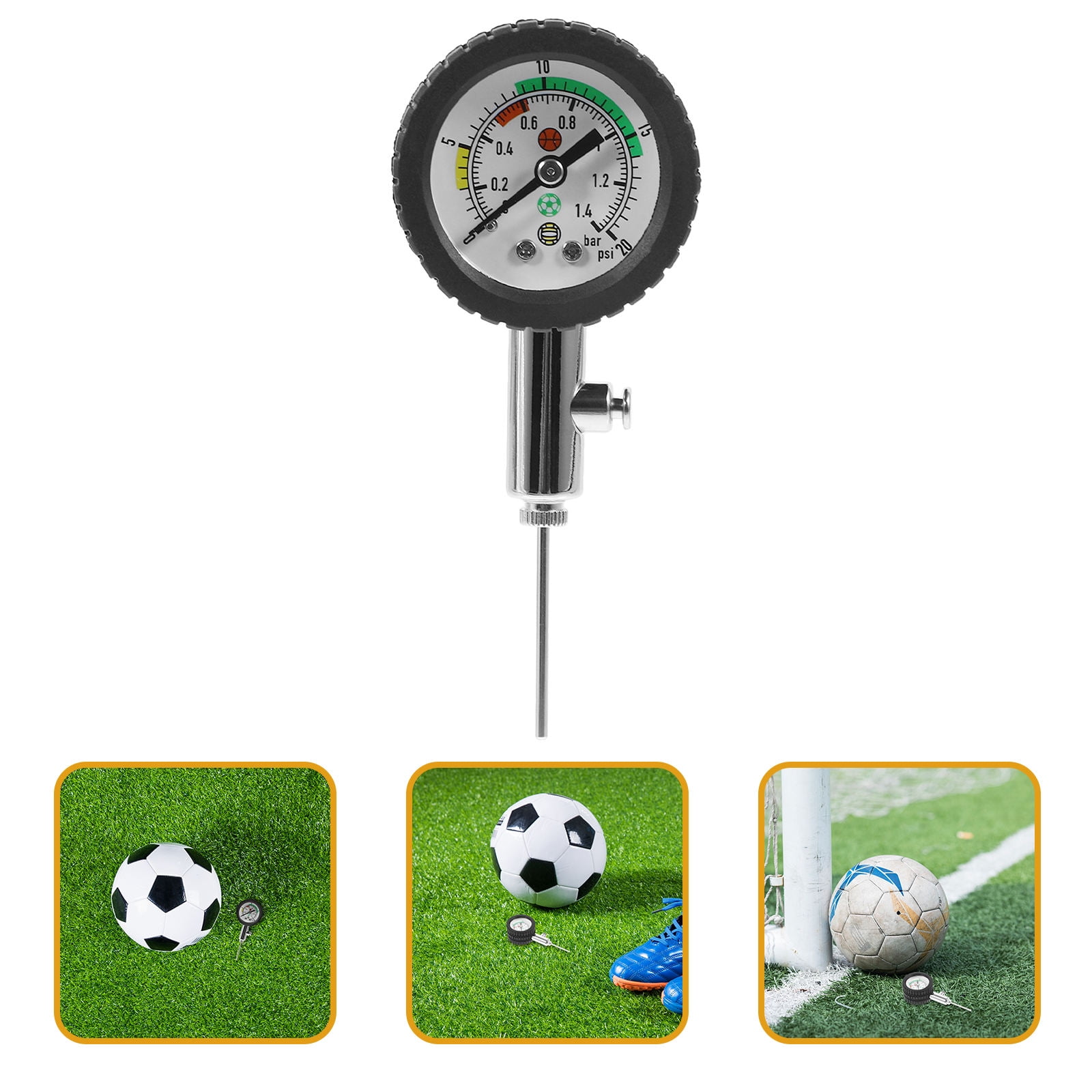 Niceauty Football Pressure Gauge Sports Inflation Devices Stainless ...