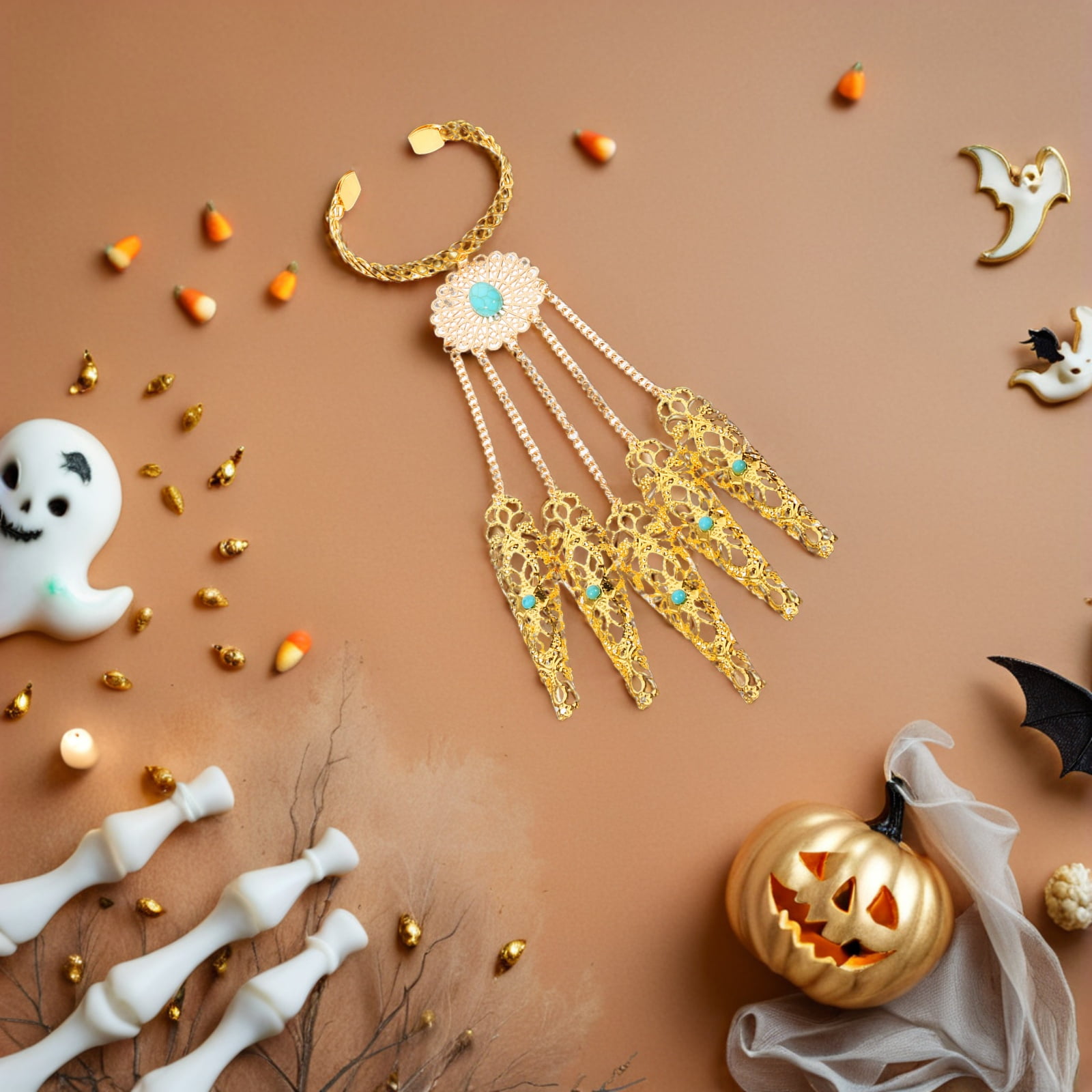 Niceauty Golden Metal Finger Nails Bracelets for Costume Jewelry and ...