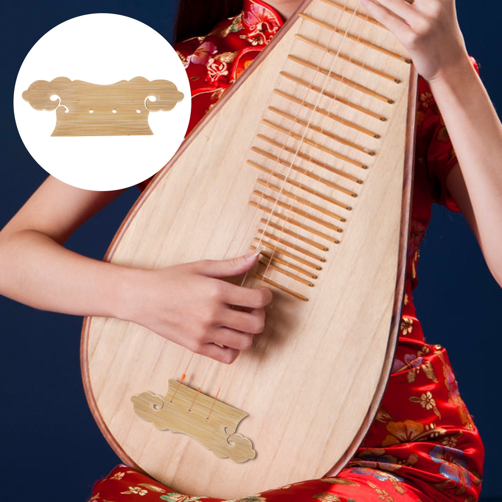 Niceauty Handmade Pipa Bridge Tailpiece Part Smooth Lute String Board ...