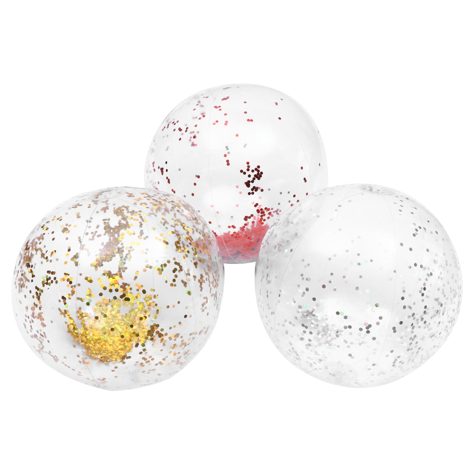 Niceauty Inflatable PVC Beach Ball with Sequin Design for Outdoor Fun ...