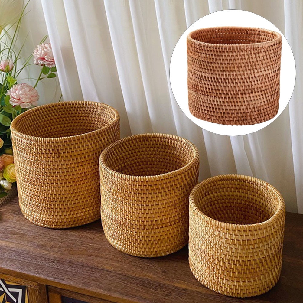 Niceauty Large Round Baskets Wicker Rattan Material Imitated Rattan For ...