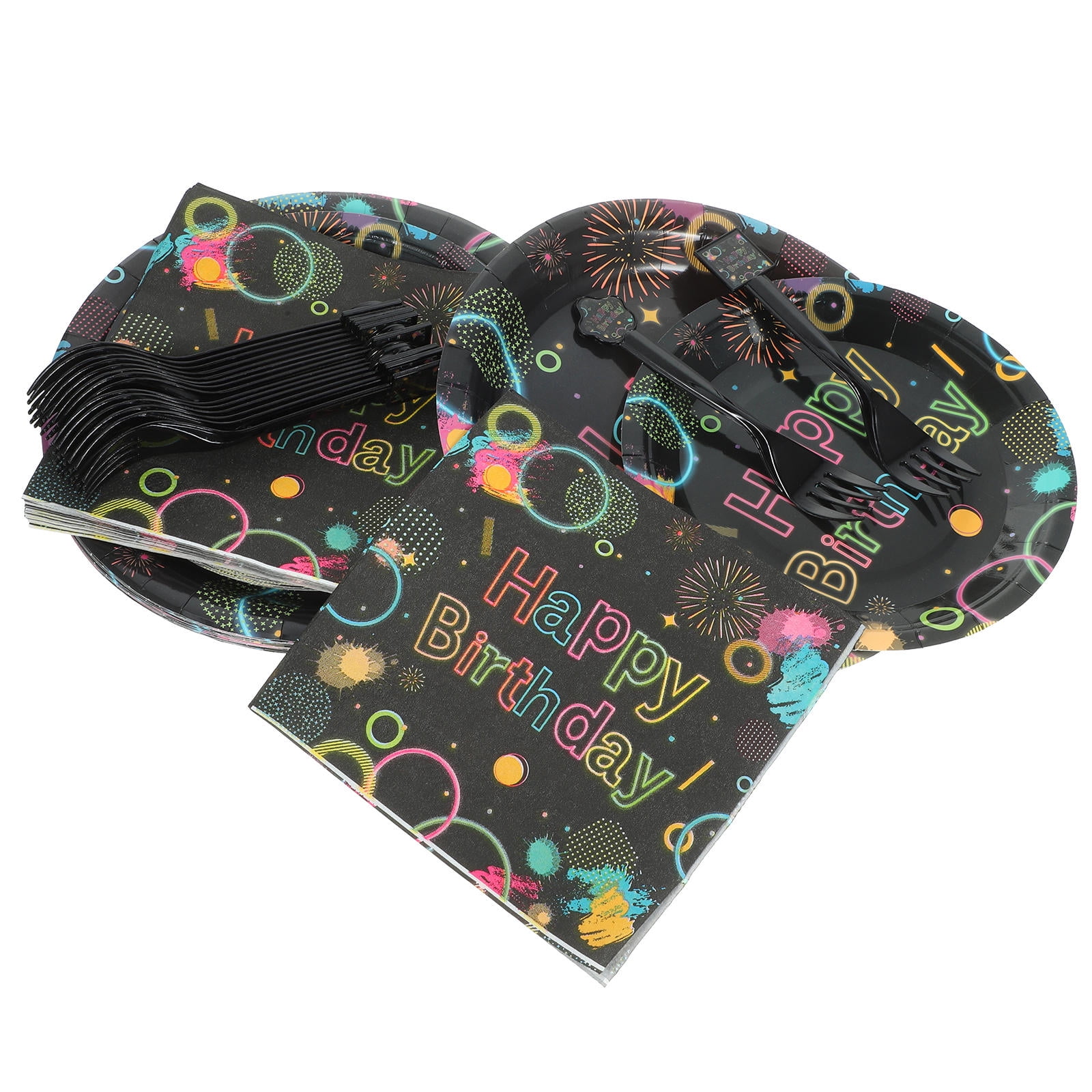 Niceauty Neon Themed Party Tableware Set for Thanksgiving Assorted ...