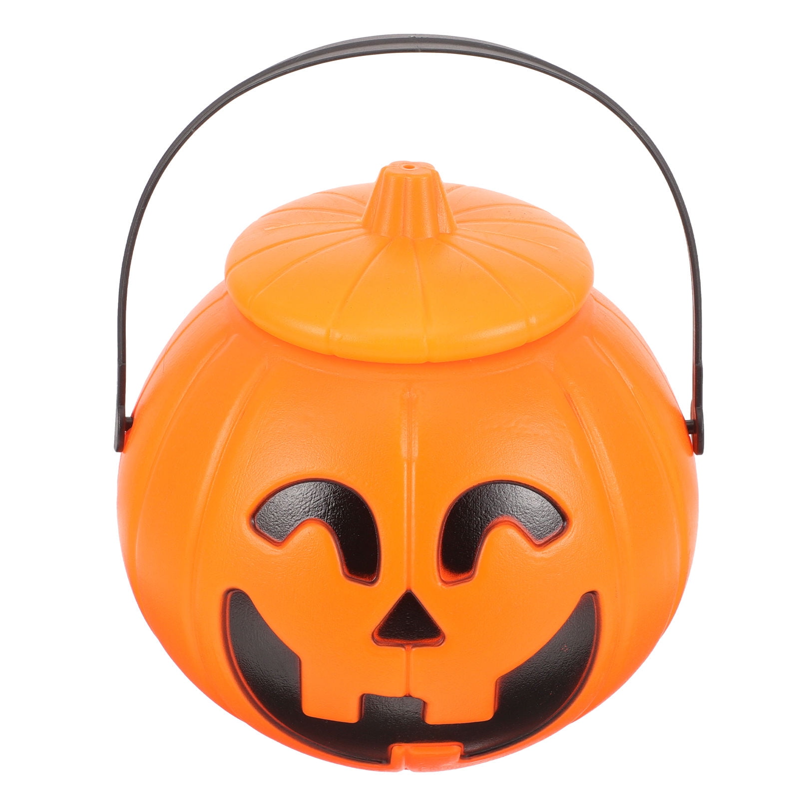 Niceauty Orange Round PP Pumpkin Bucket 1Pcs for Kids Snack Storage ...