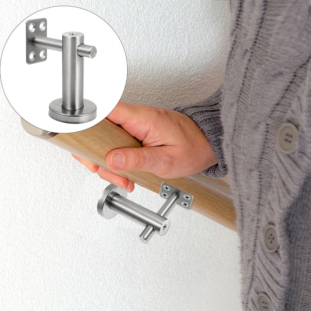 Niceauty Railing Holders 2Pcs 8X8CM Silver Handrail Bracket for Stair ...