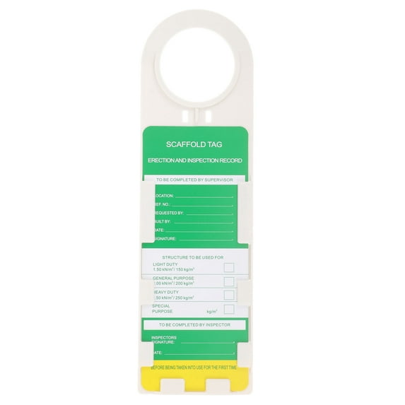 Niceauty Scaffolding Tags Set of PVC Scaffold Tag Holders for Factories ...