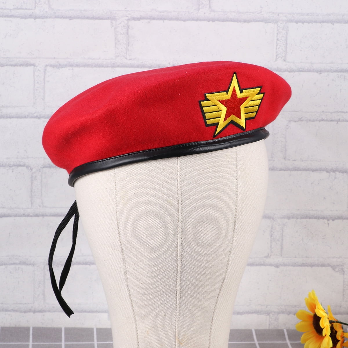 Niceauty Woolen Beret Star Decorated Retro Fashionable 1Pack for Women ...