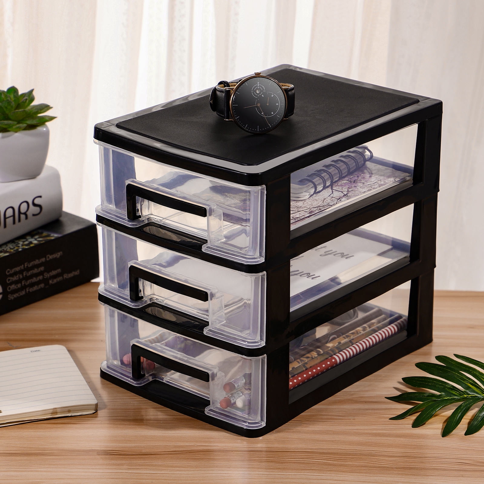 Niceauty Storage Unit With Drawer Transparent Desktop Organizer For ...