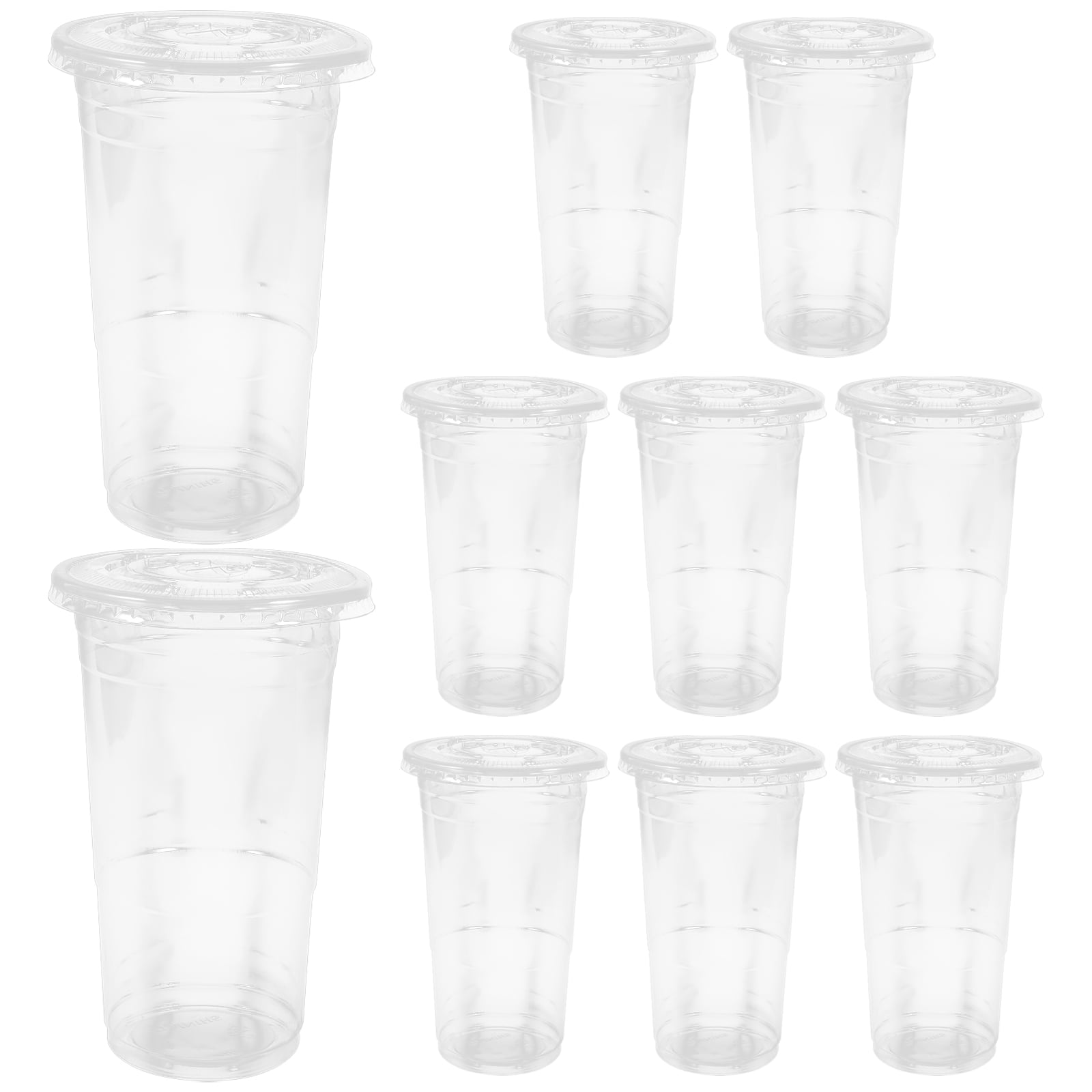 Niceauty 50Pcs Disposable Transparent Beverage Cups with Lids Ideal for ...