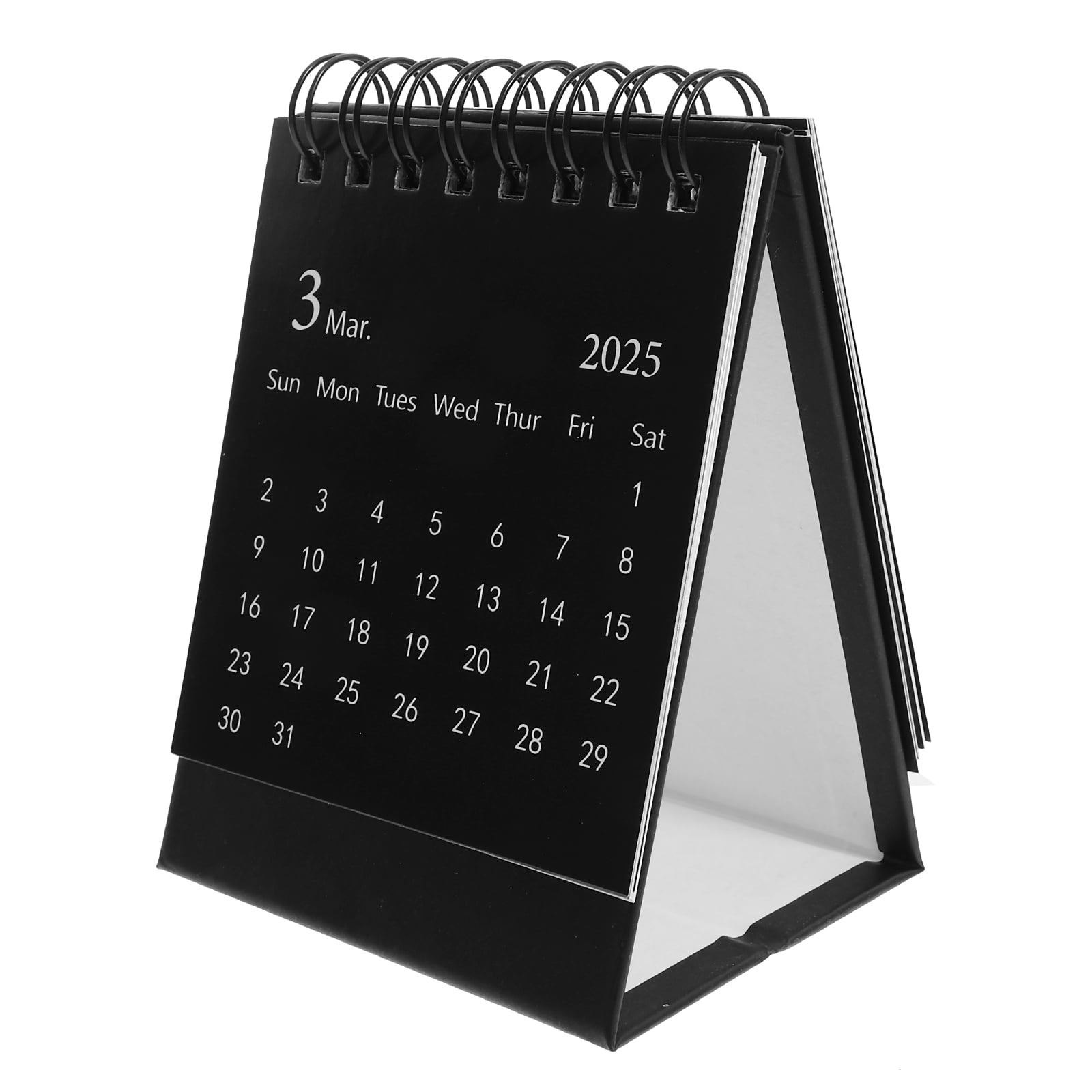 Niceauty daily desk calendar with triple foldable design 1Pack black ...