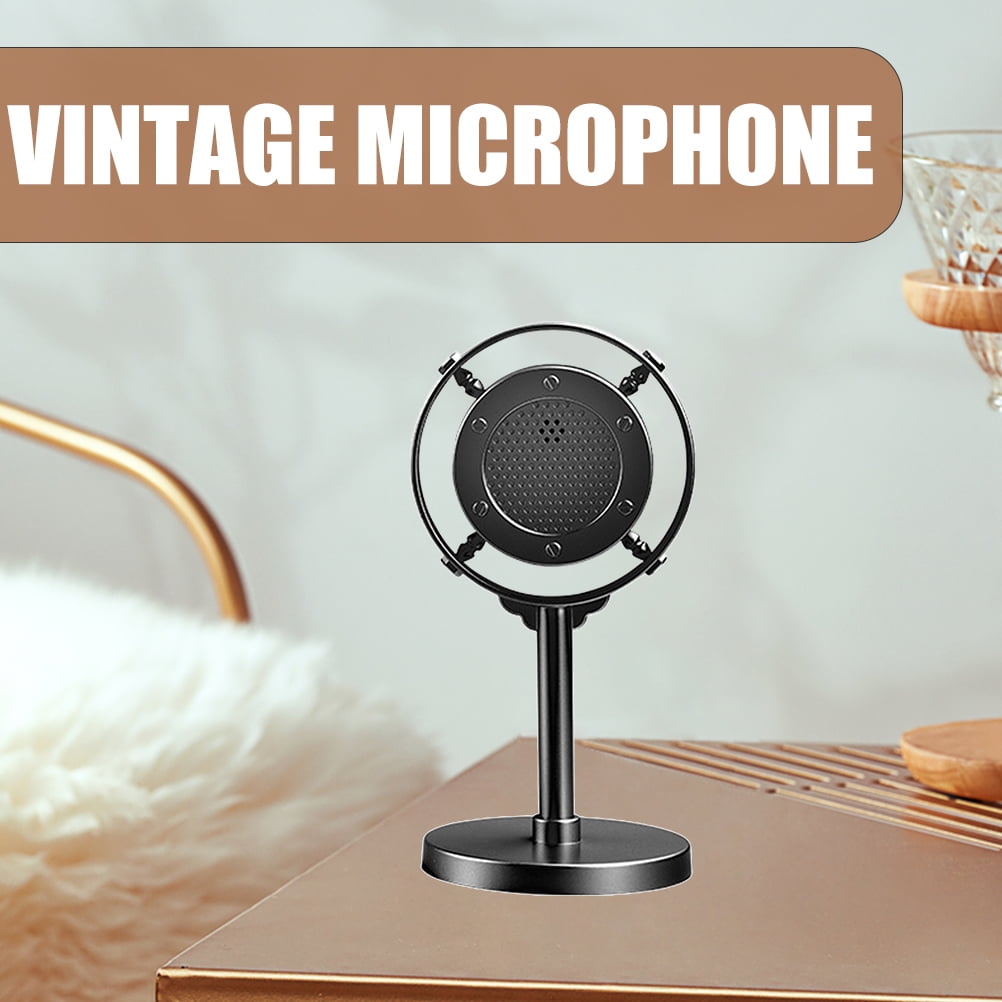 Niceauty Prop Mic Prop Microphone Black ABS 1Pcs Retro Style - Walmart ...