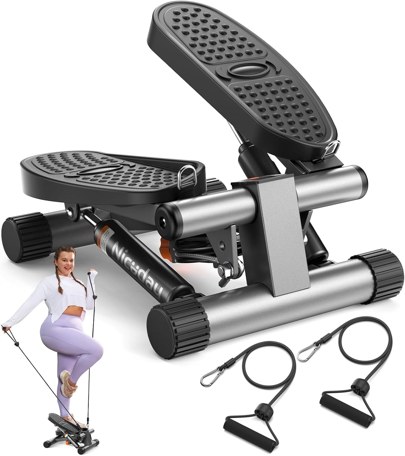 Niceday Steppers for Exercise, Stair Stepper with Resistance Bands ...