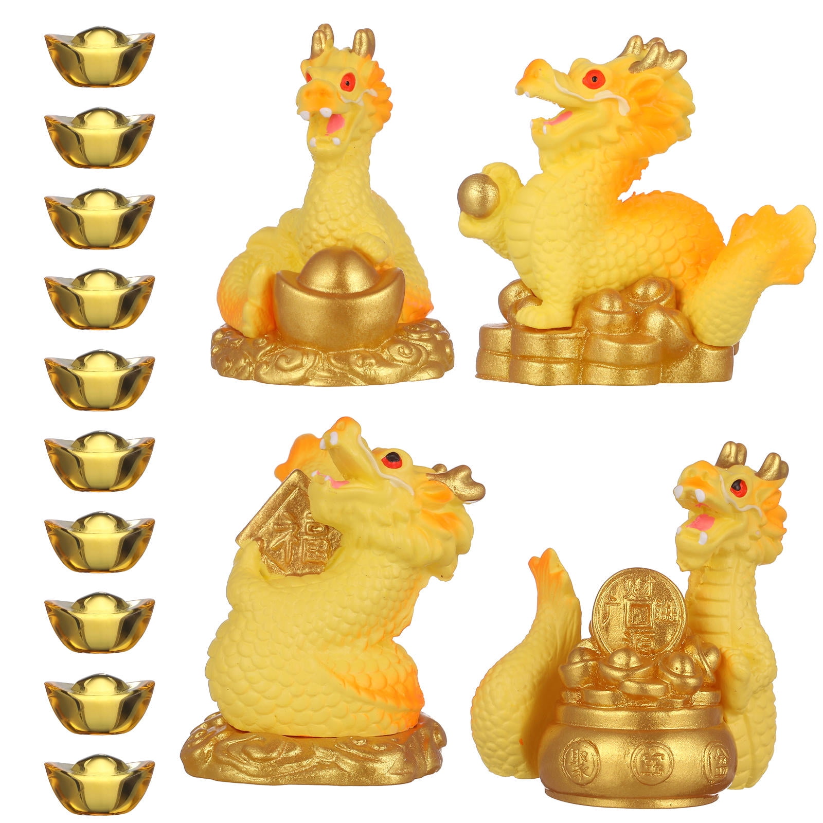 Nicehomfit 1 Set Small Dragon Figurines Resin Dragon Ornament Assorted ...