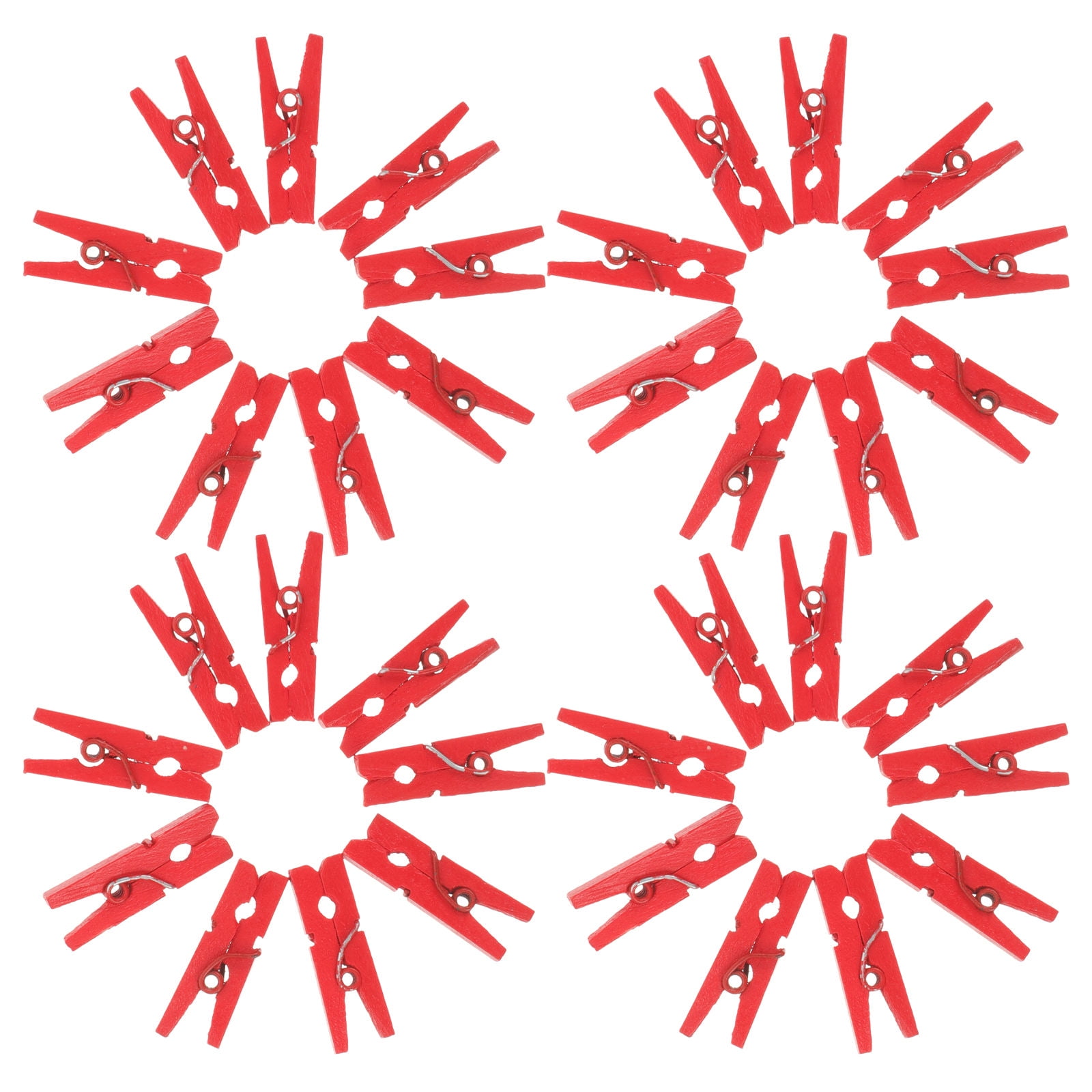 Nicehomfit 100 Pcs Mini Natural Wooden Paper Clips Red For Hanging ...