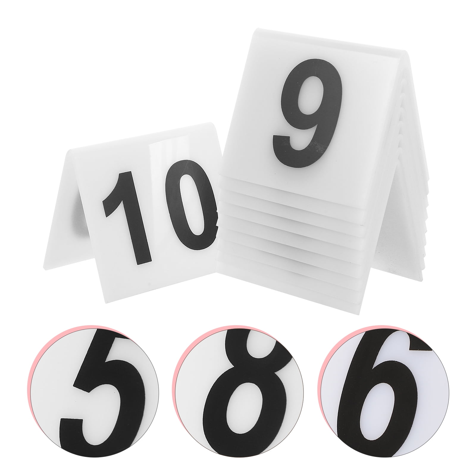 Nicehomfit Table Number Indicator Number Tag Rings Acrylic White ...