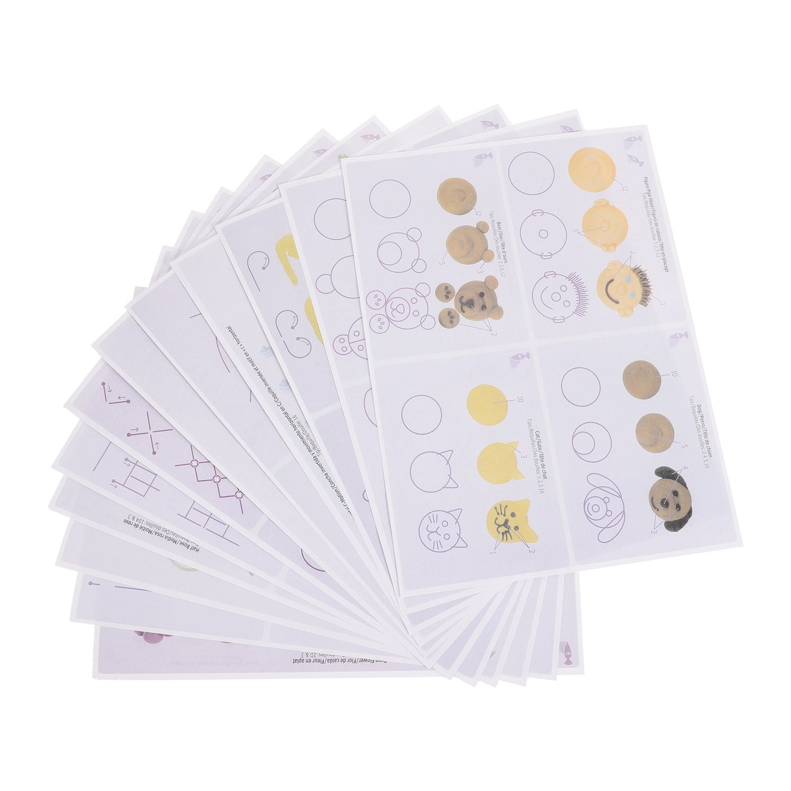Nicehomfit Pastry Decorating Practice Piping Drawings Assorted Color 12 ...