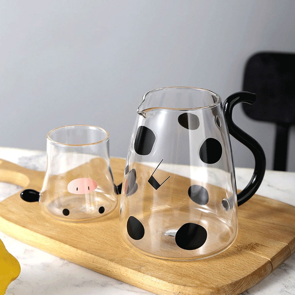 Nicehomfit Cow Water Pitcher Glass Water Carafe Black 1Pcs - Walmart.com