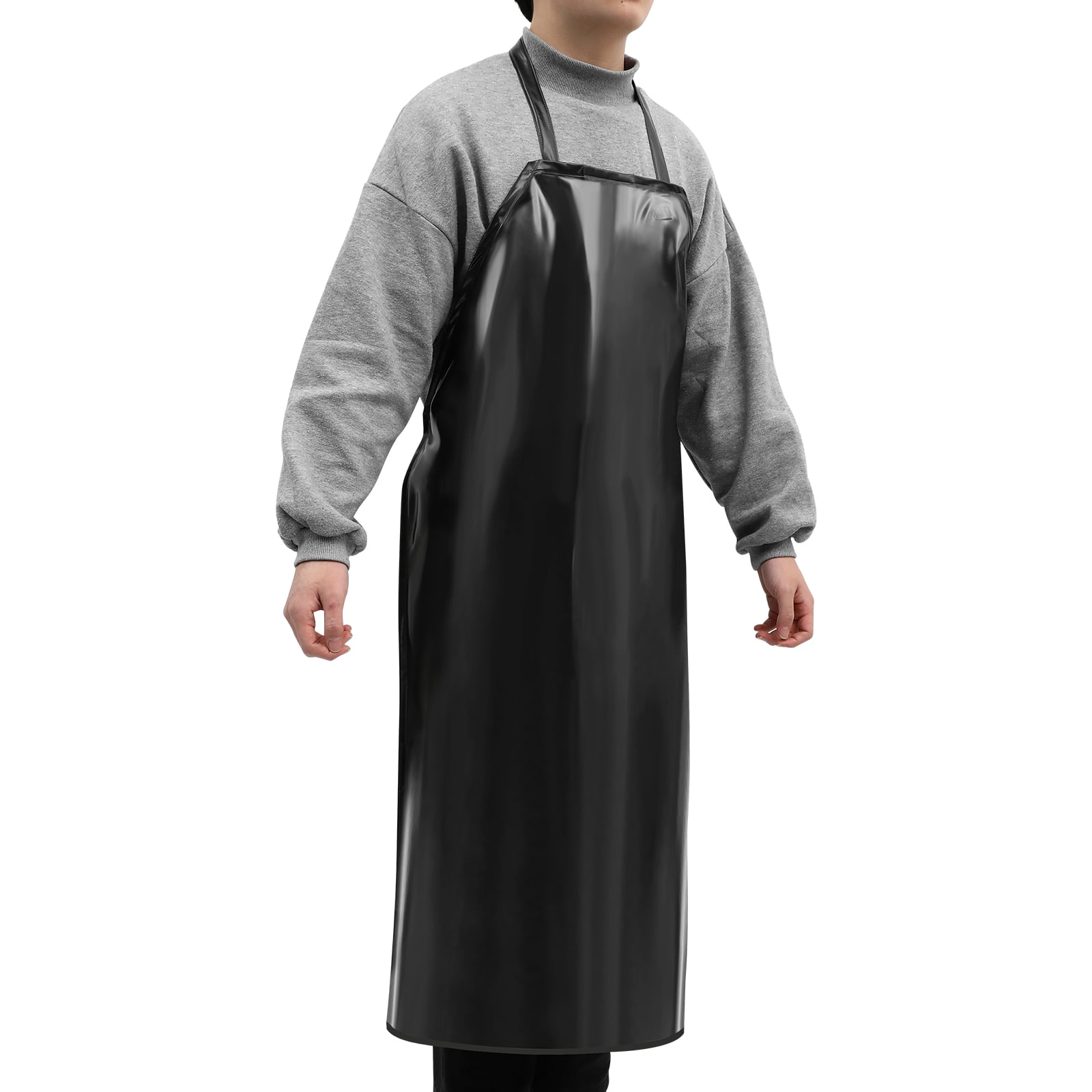 Nicehomfit Butcher Apron Water Resistant Black Industrial Quality Pvc ...