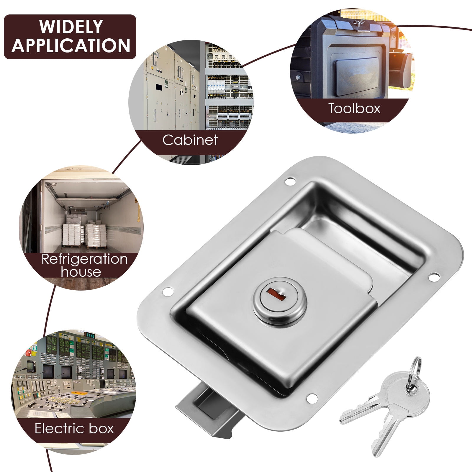 Nicehomfit Durable Paddle Handle Door Latch Lock with Two Matching Keys ...