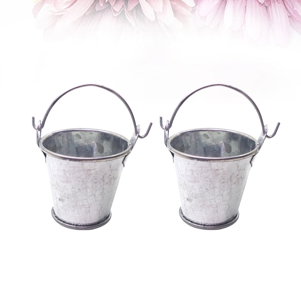 Nicehomfit 2Pcs Mini Decorative Buckets Iron for Mini House Decor and ...
