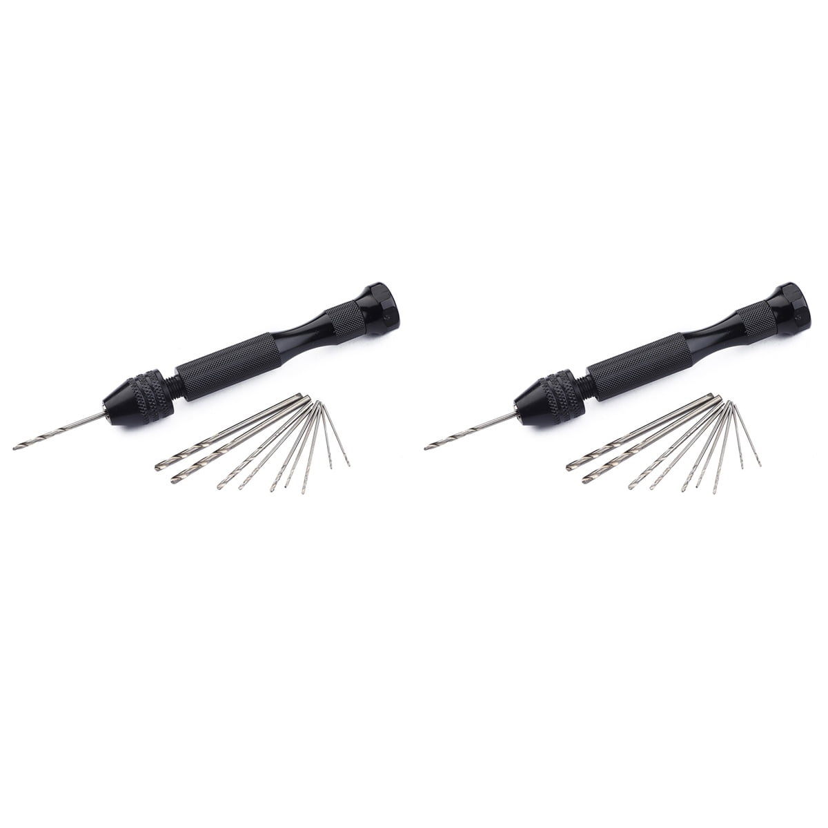 Nicehomfit 2pcs Black Precision Pin Vise Hand Drill with Drill Bits Set ...