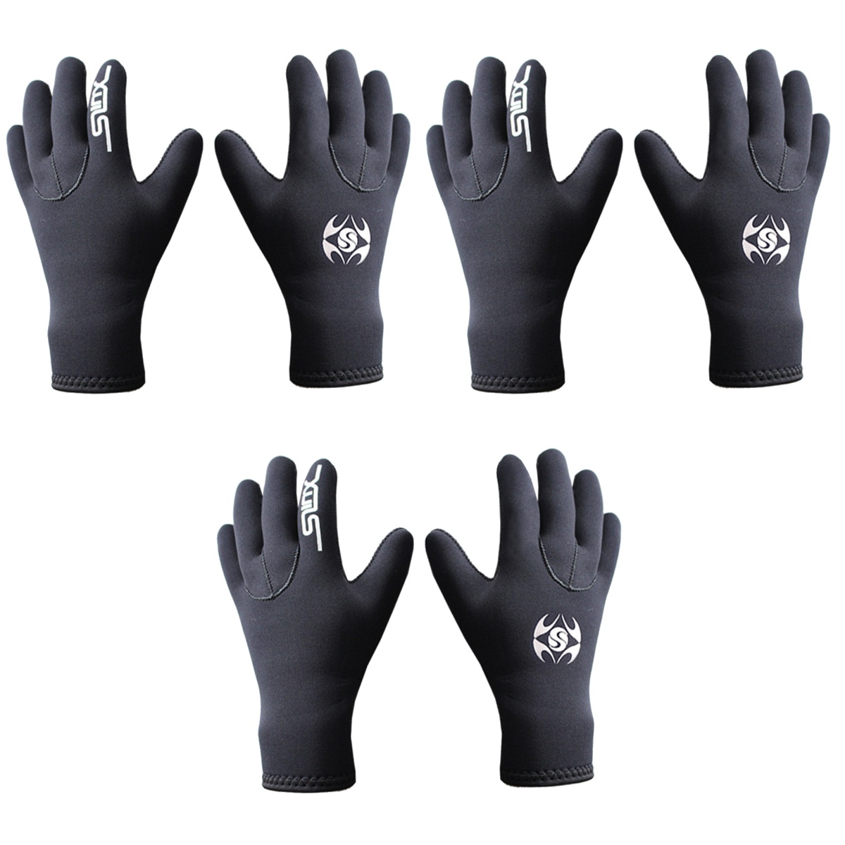 Nicehomfit 3 Pairs 3mm Neoprene Scuba Dive Gloves Swim Gloves Elastic Warm Non-slip Snorkel ...