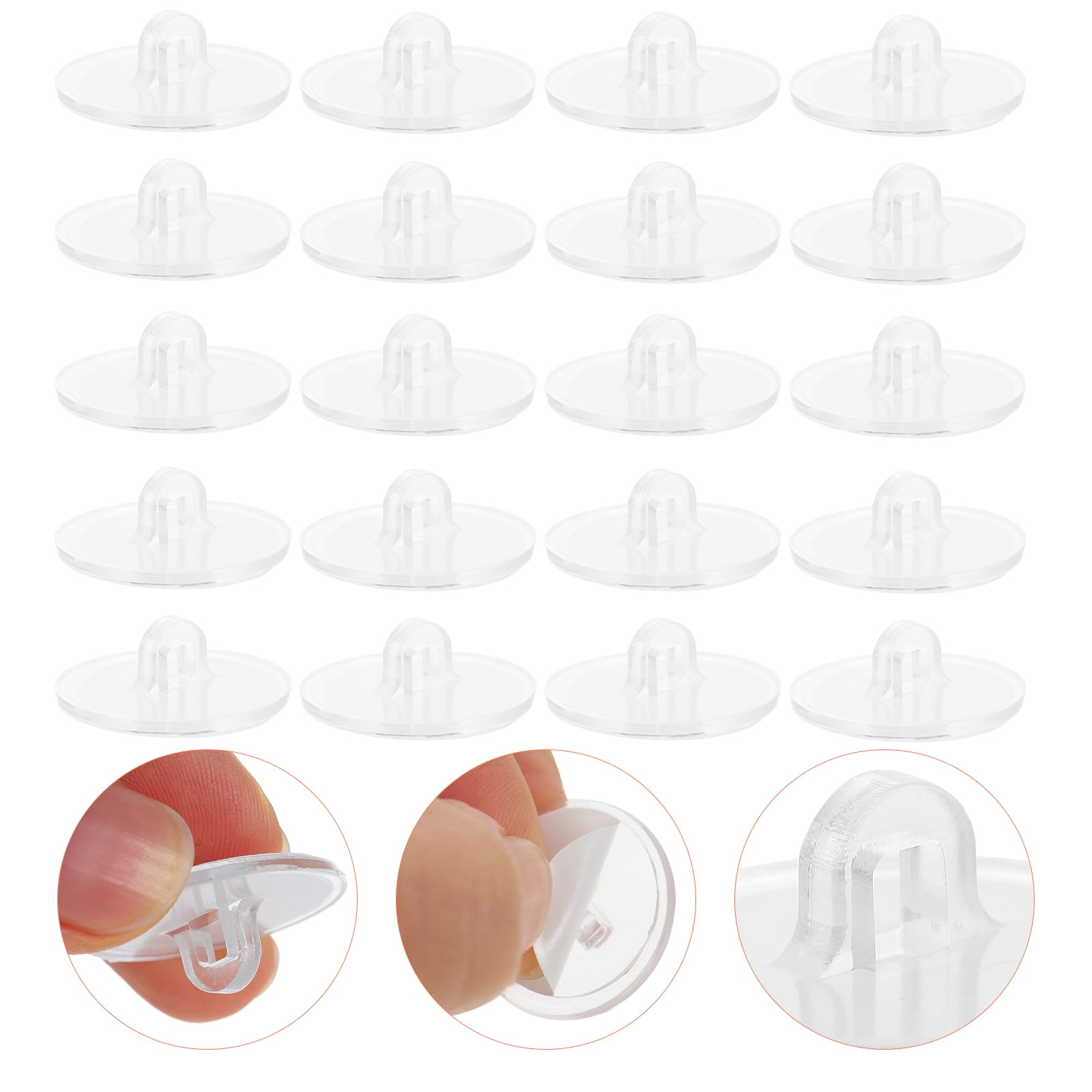 Nicehomfit 100Pcs Simple Adhesive Hanging Hooks Transparent Ceiling ...