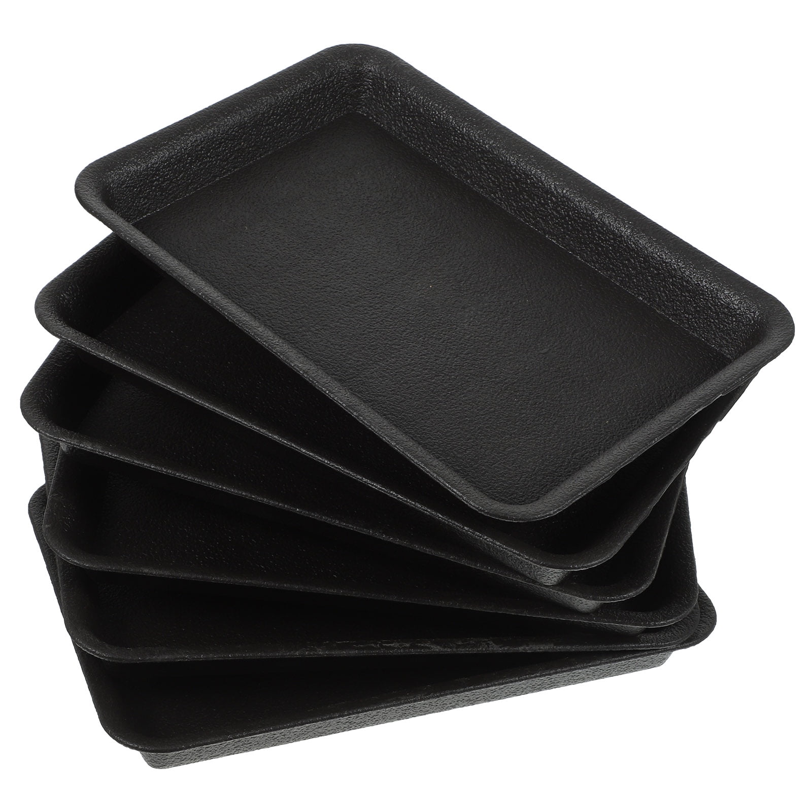 Nicehomfit 6Pcs Rectangular Black Plastic Plant Saucers Humidity Tray ...