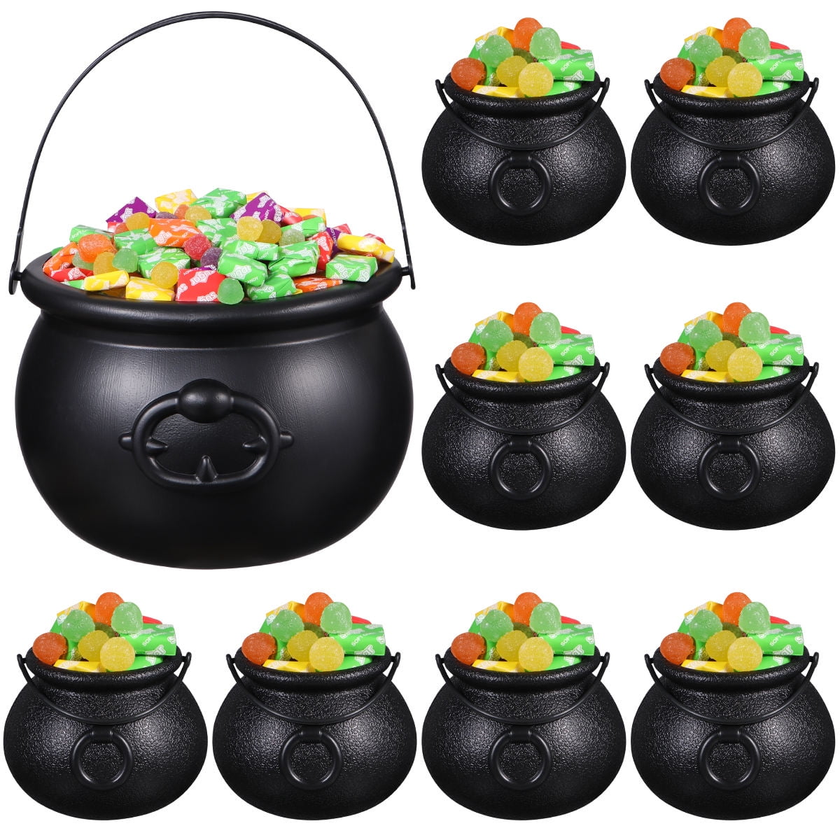 Nicehomfit 9Pcs Black Cauldron Buckets for Decorations and Candy ...