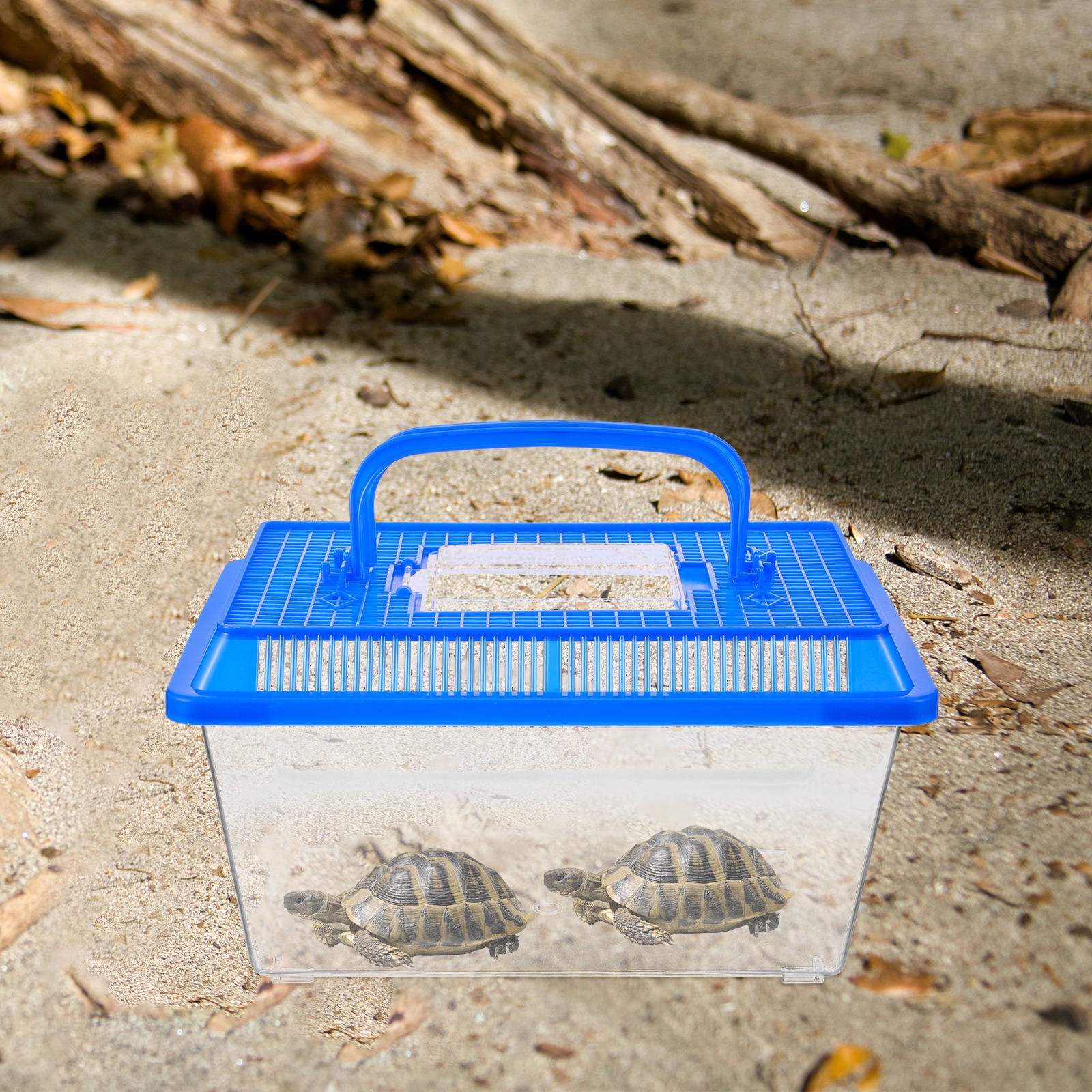 Nicehomfit Aquarium Container 1Pack Sky-Blue Plastic Turtle Tank with ...