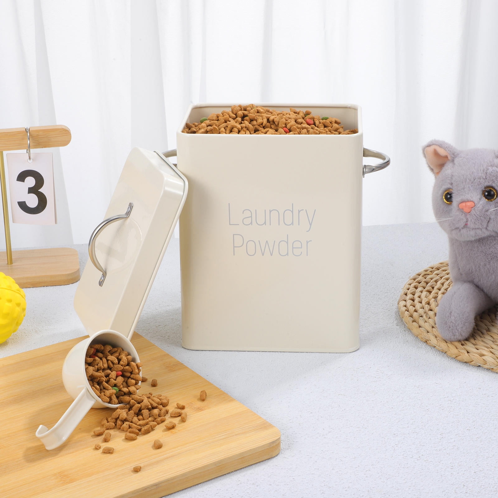 Nicehomfit Laundry Powder Storage Tin 1 Set 11.4x8.3in Iron Material ...