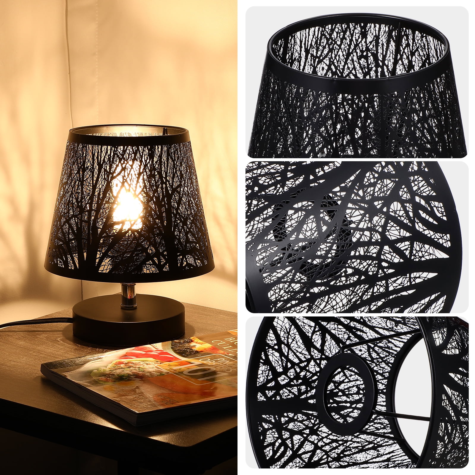 Nicehomfit Black Metal Drum Lamp Shade Replacement for Table and Floor ...