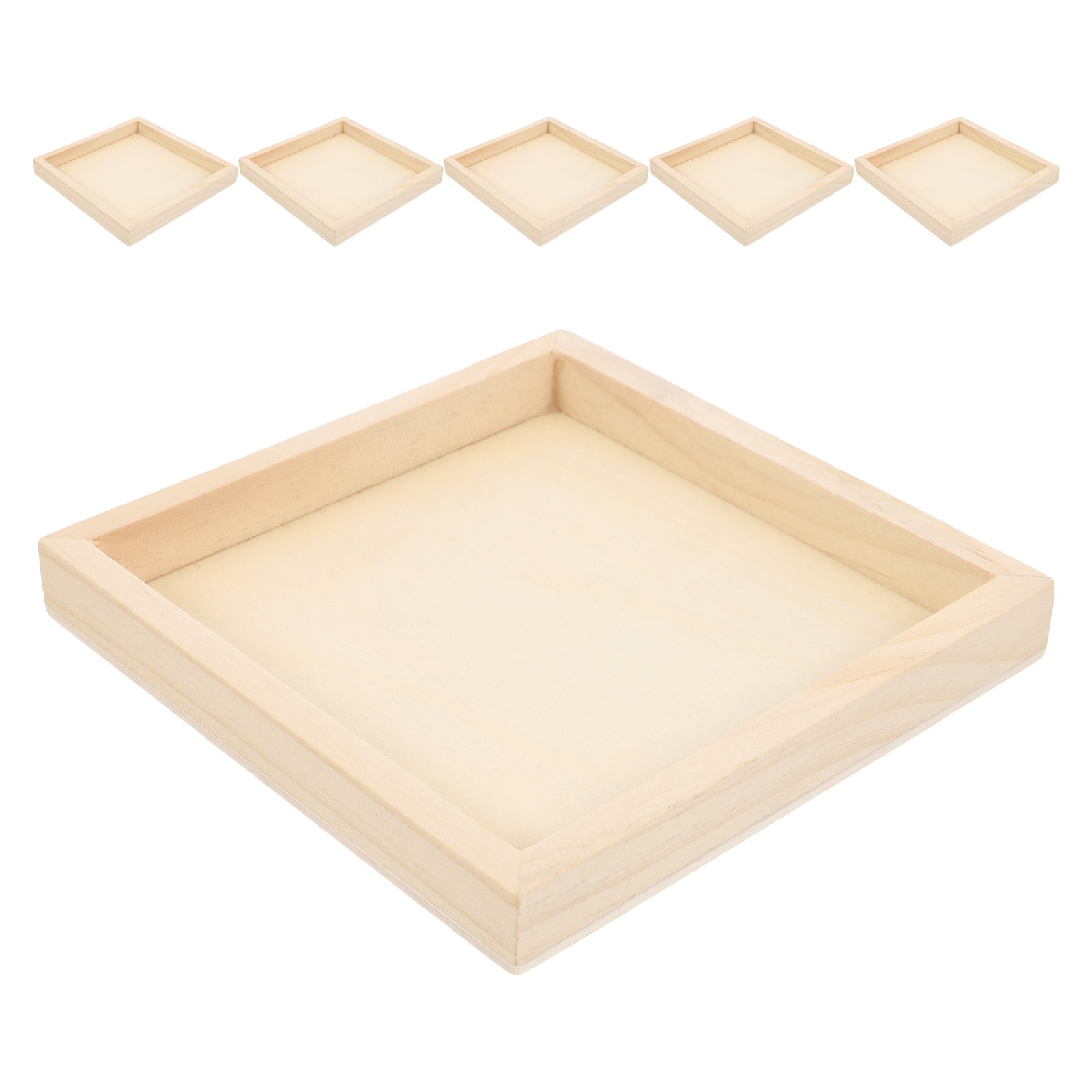 Nicehomfit Small Wood Trays Unfinished for Art Projects 6Pcs - Walmart.com