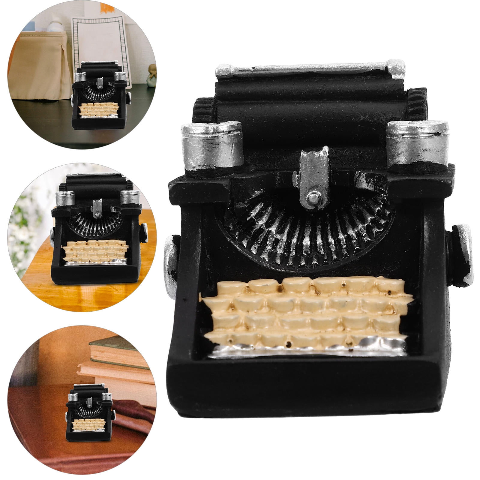 Nicehomfit Vintage Decor Typewriter Figurine Black Resin 1Pcs - Walmart.com