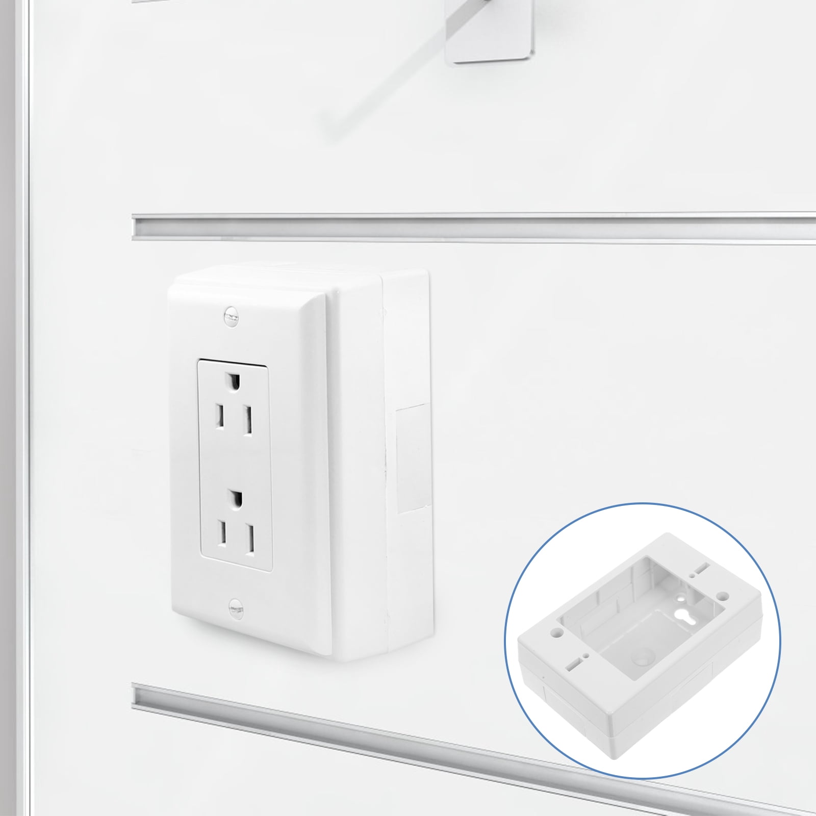 Nicehomfit Surface Mount Electrical Box White for Switches Indoor ...
