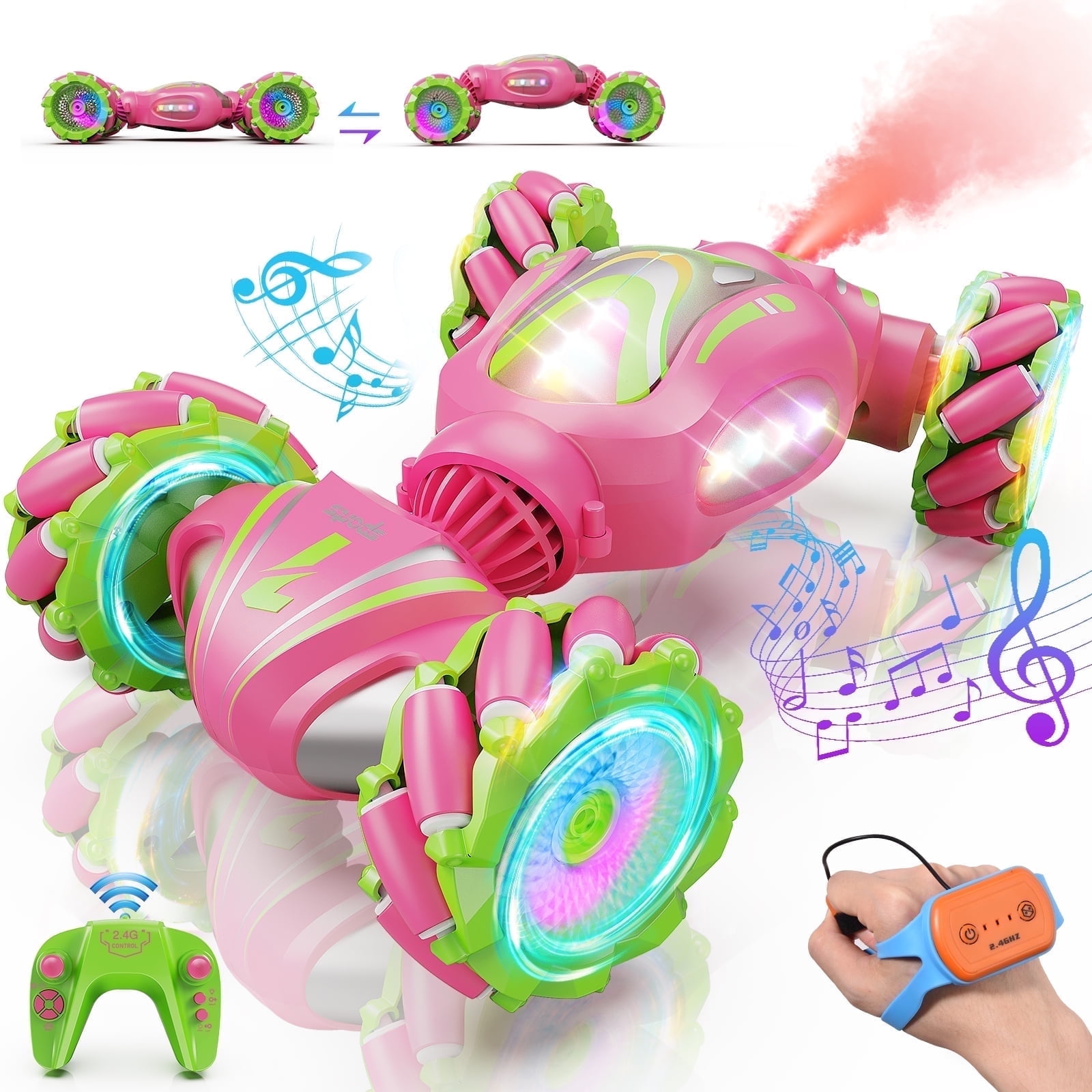 Nicella RC Stunt Car, Pink Remote Control Cars for Girls 8-12, Gesture ...