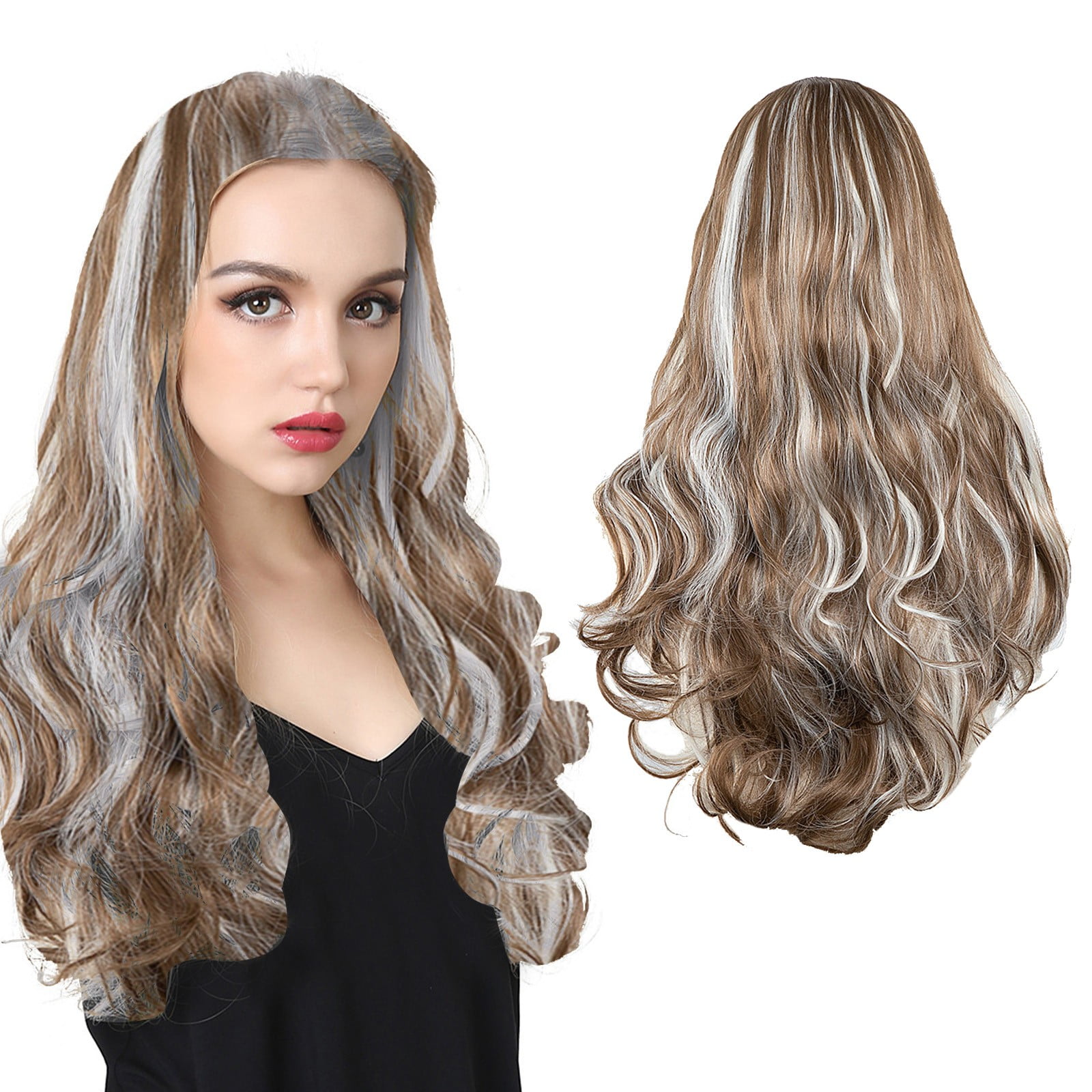 Niceme 24 Inch Wig Female Long Curly Hair Big Long Hair Natural Long ...