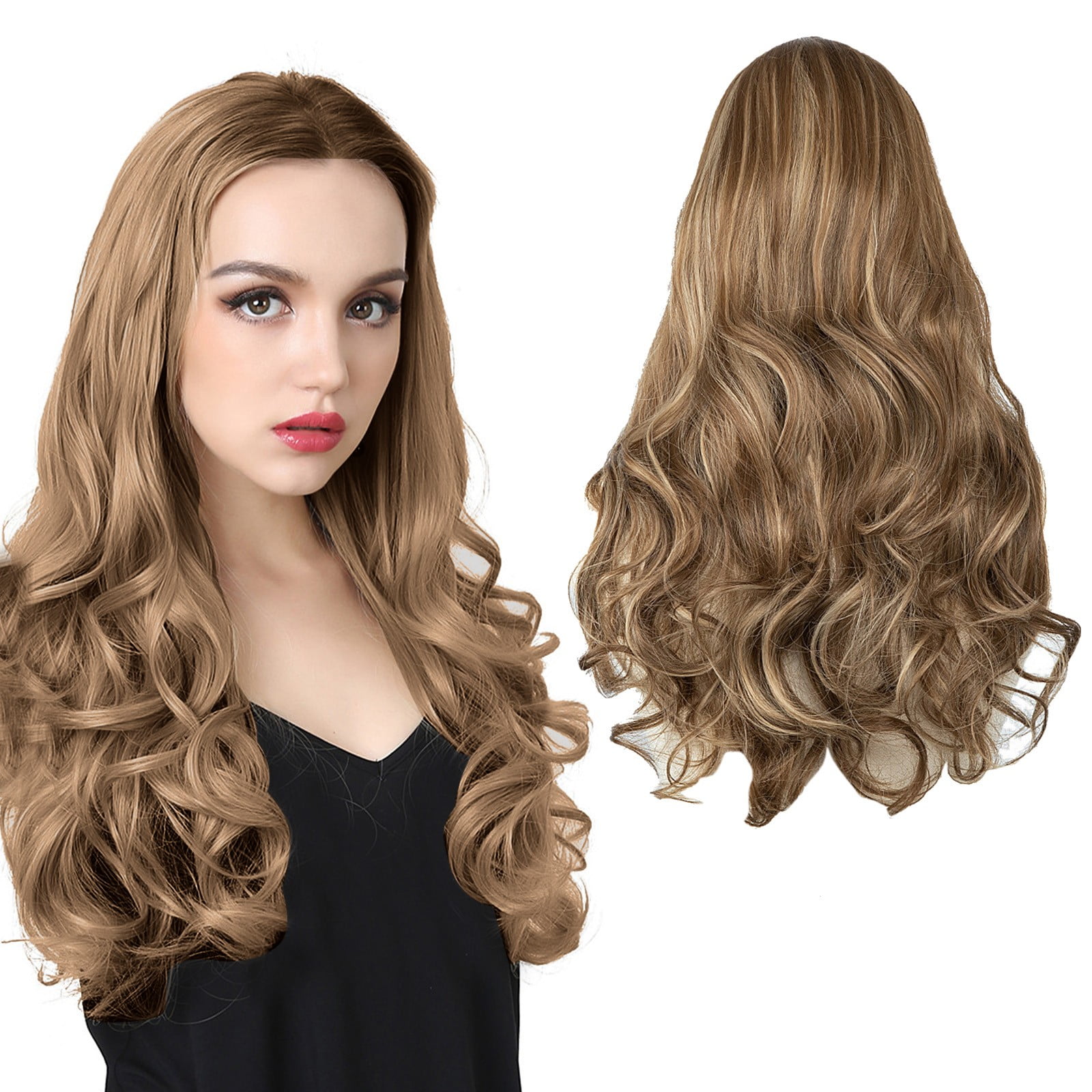 Niceme 24 Inch Wig Female Long Curly Hair Big Long Hair Natural Long ...