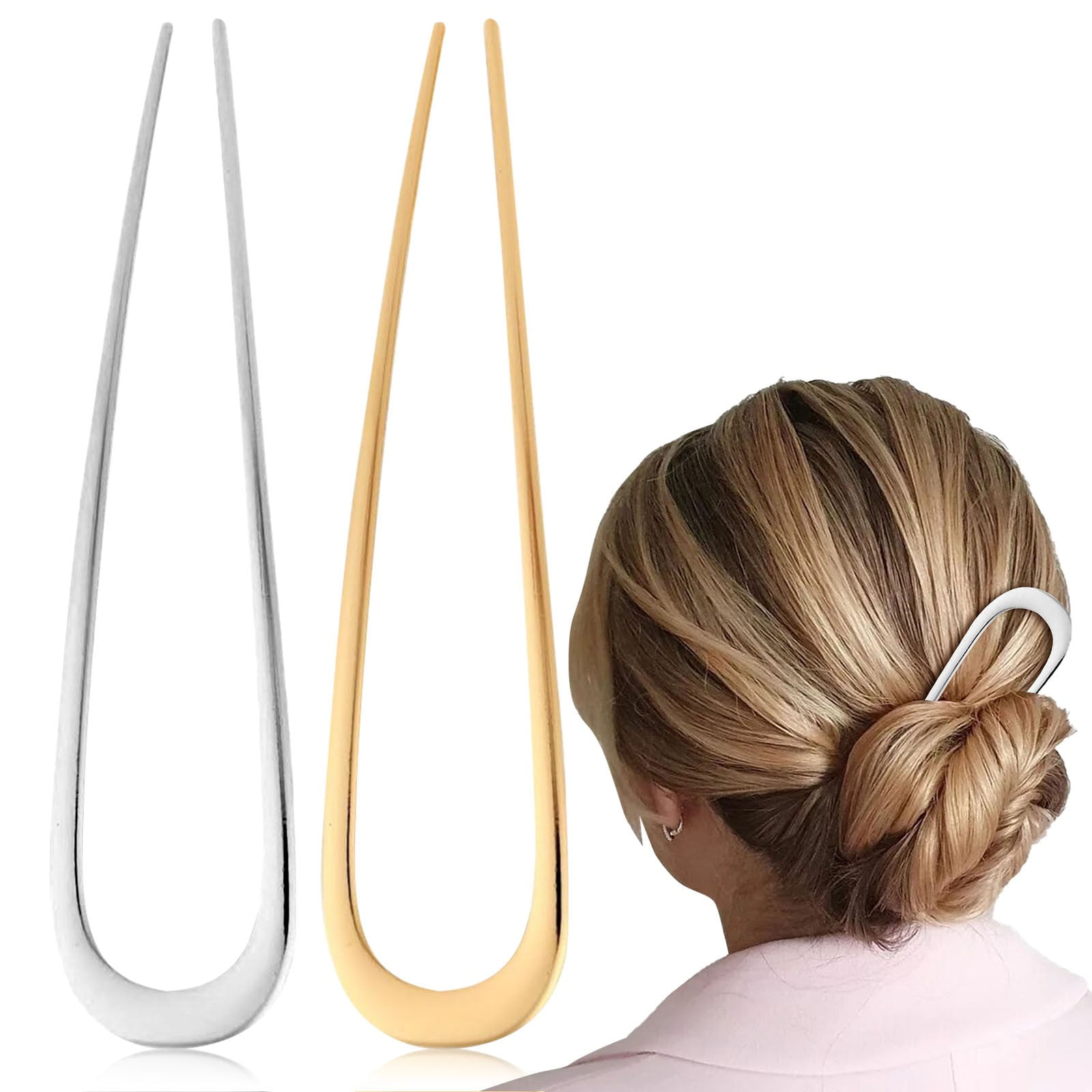 Niceme French Hair Pin New French Hair Forks U Shaped Stick Hair Pins ...