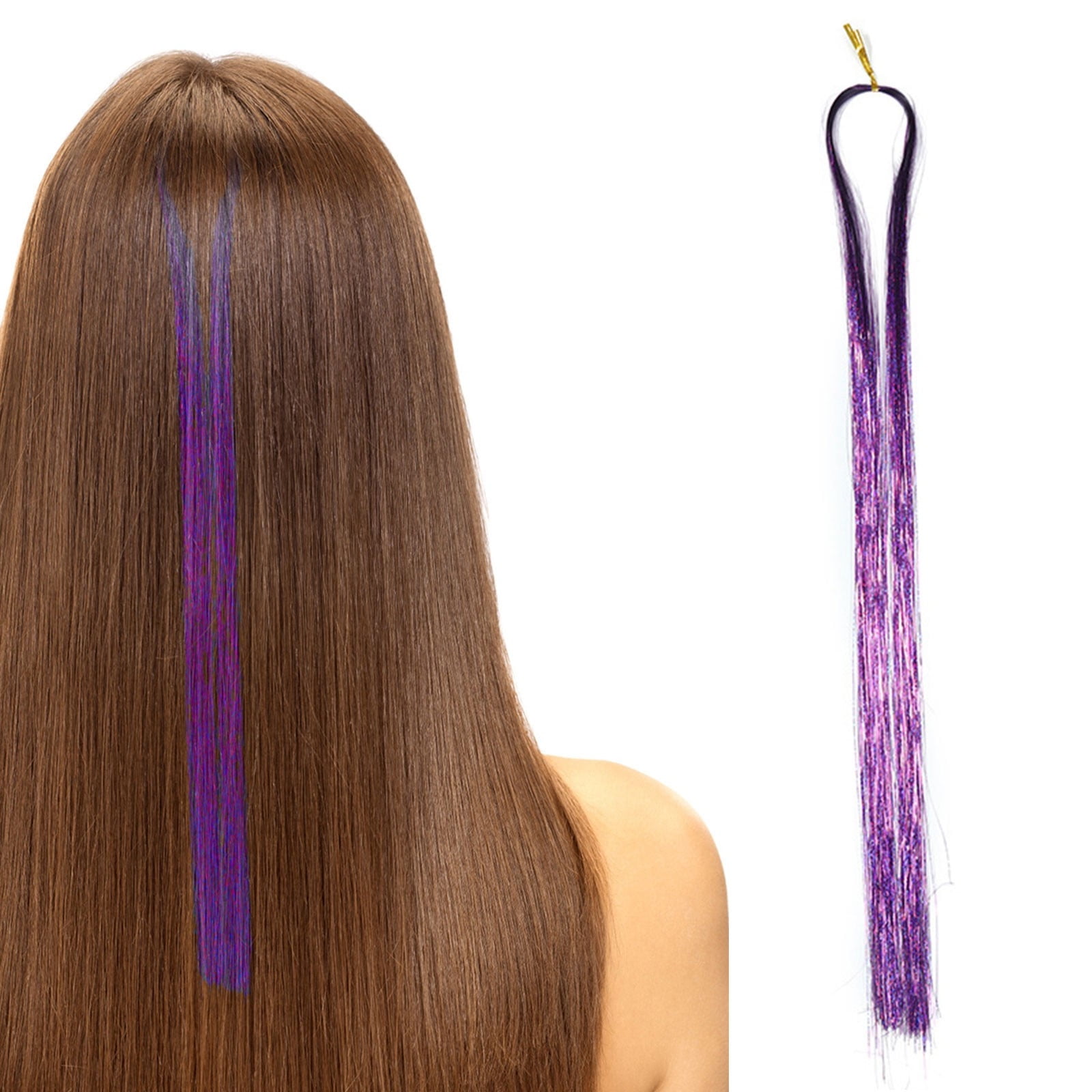 Niceme Hair Metal Glitter Wig Set Fairy Hair Wire 43.3 Inch (About ...