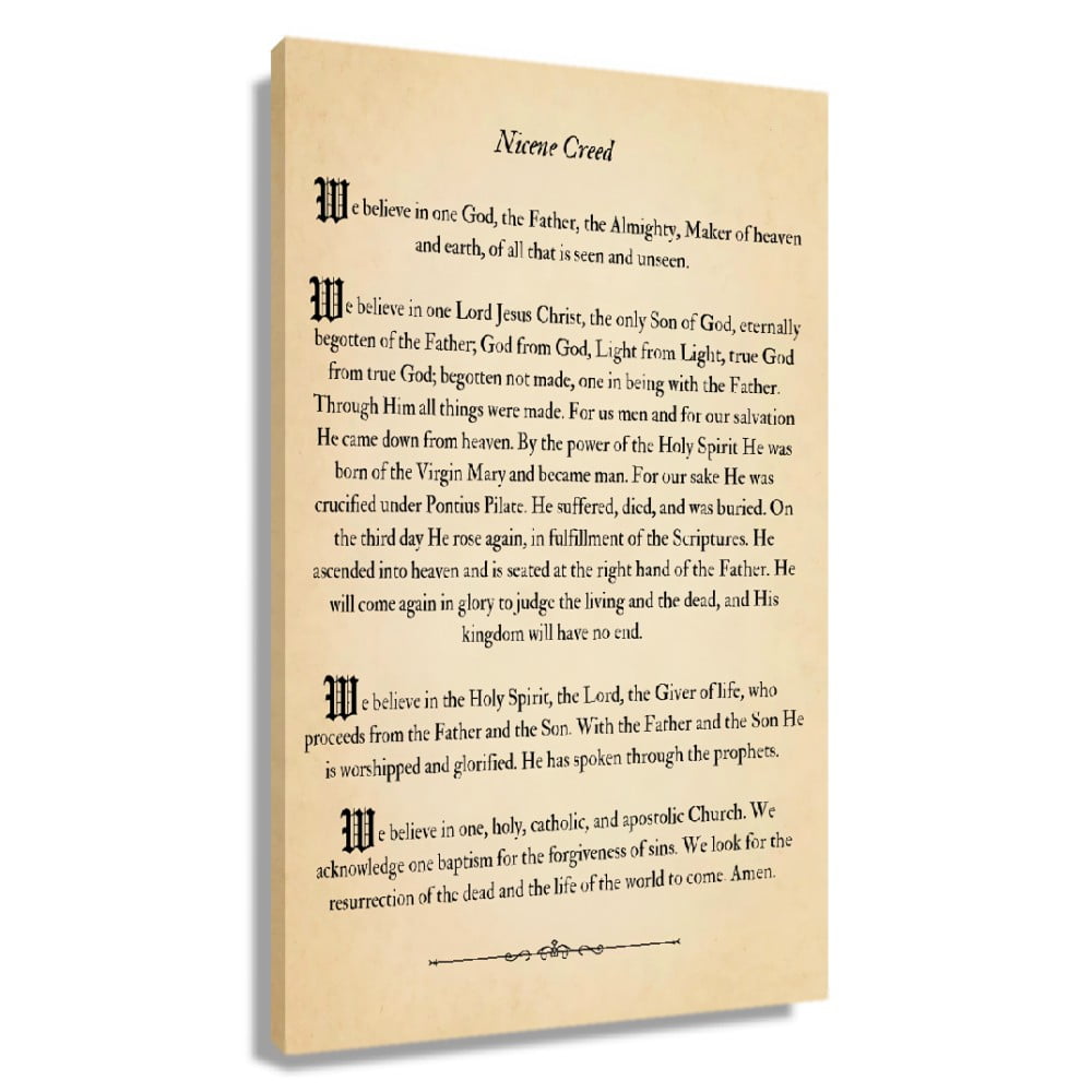 Nicene Creed Christian Framed Wall Art, Prayer Poster, Vertical Print ...