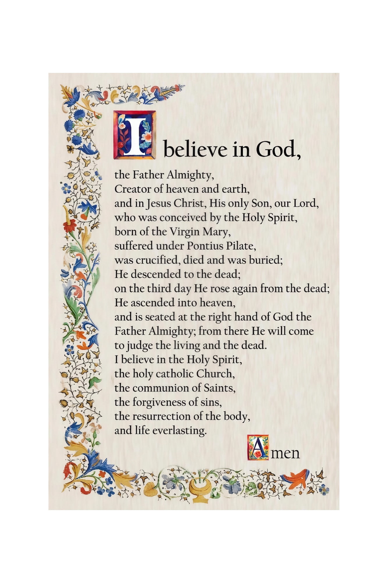 Nicene Creed and Apostles Creed Poster Catholic Prayer Art and ...