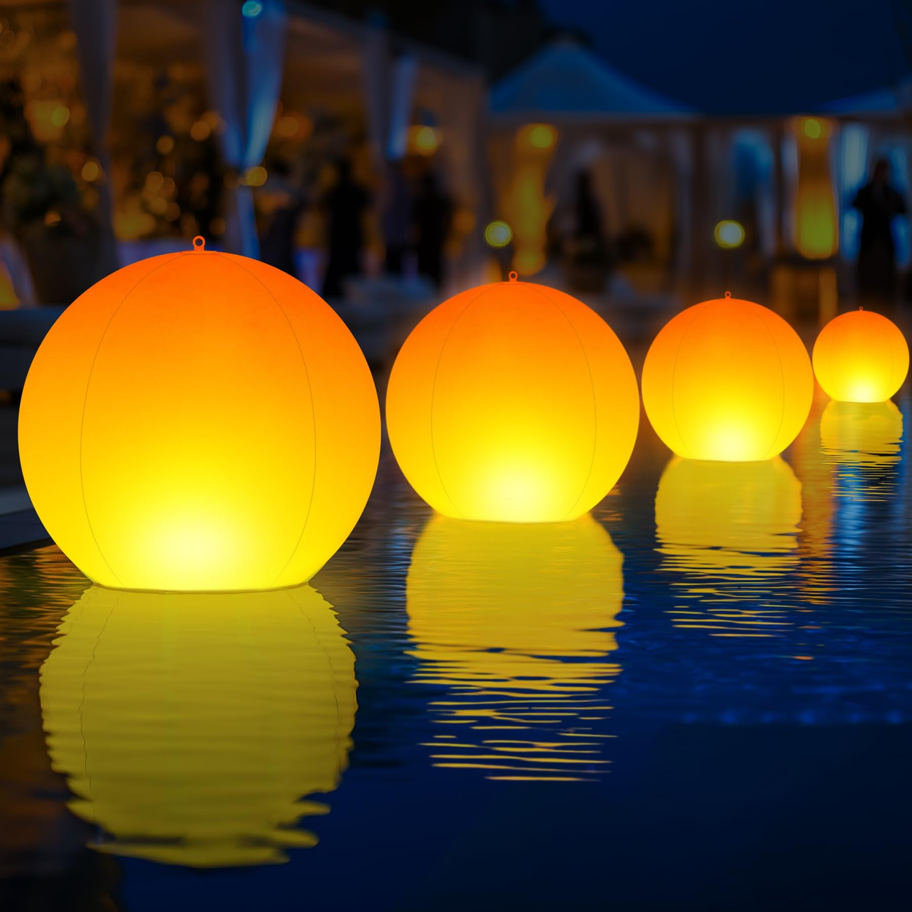 Niceput Floating Pool Lights, 14 Inch Flame Powered Pools Light Balls ...