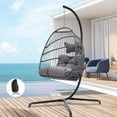 Nicesoul Outdoor Indoor Wicker Hanging Swing Patio Egg Chair with Stand ...