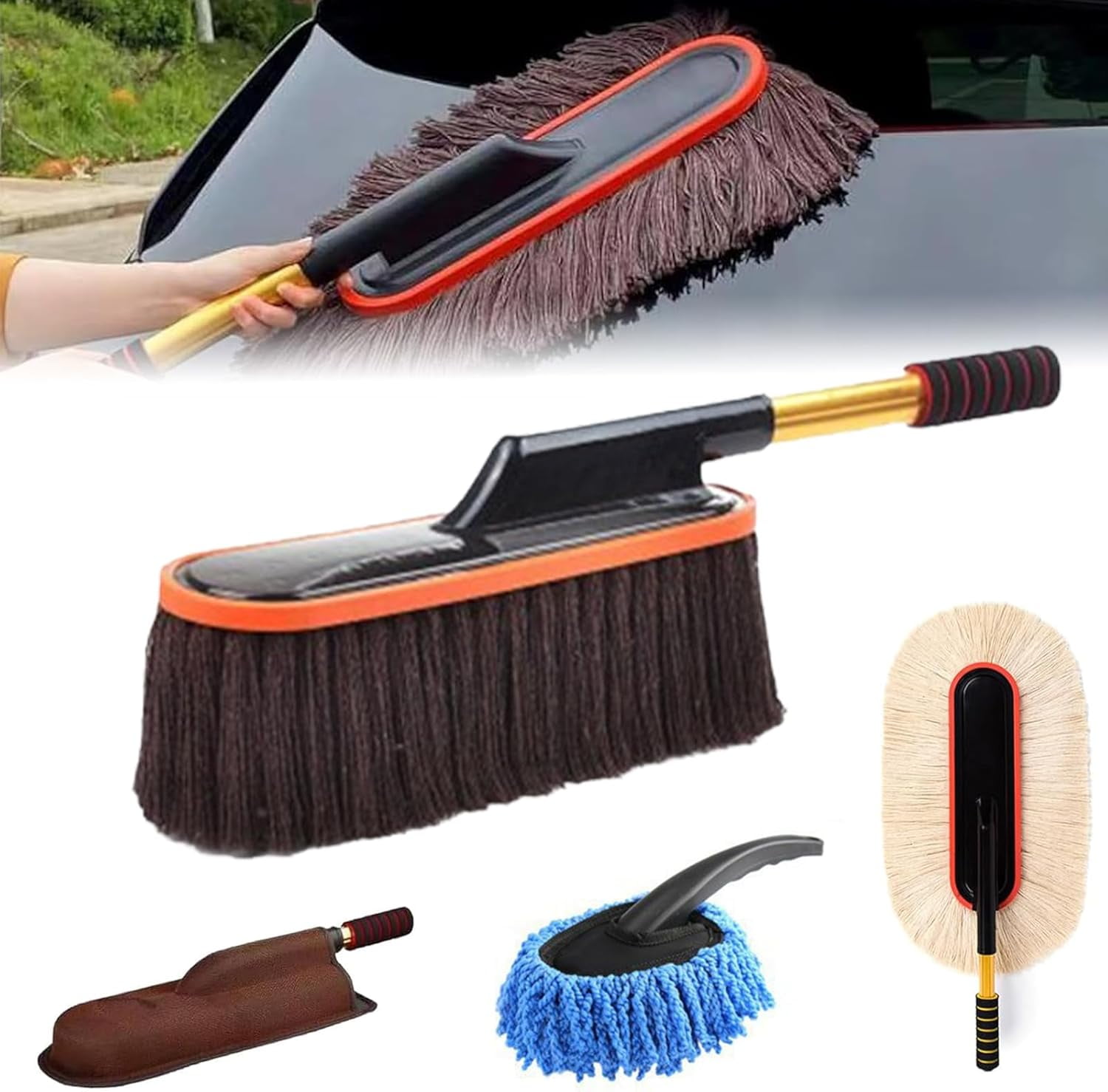 Nicetopu Car Duster, Car Duster with Extendable Telescoping Handle ...
