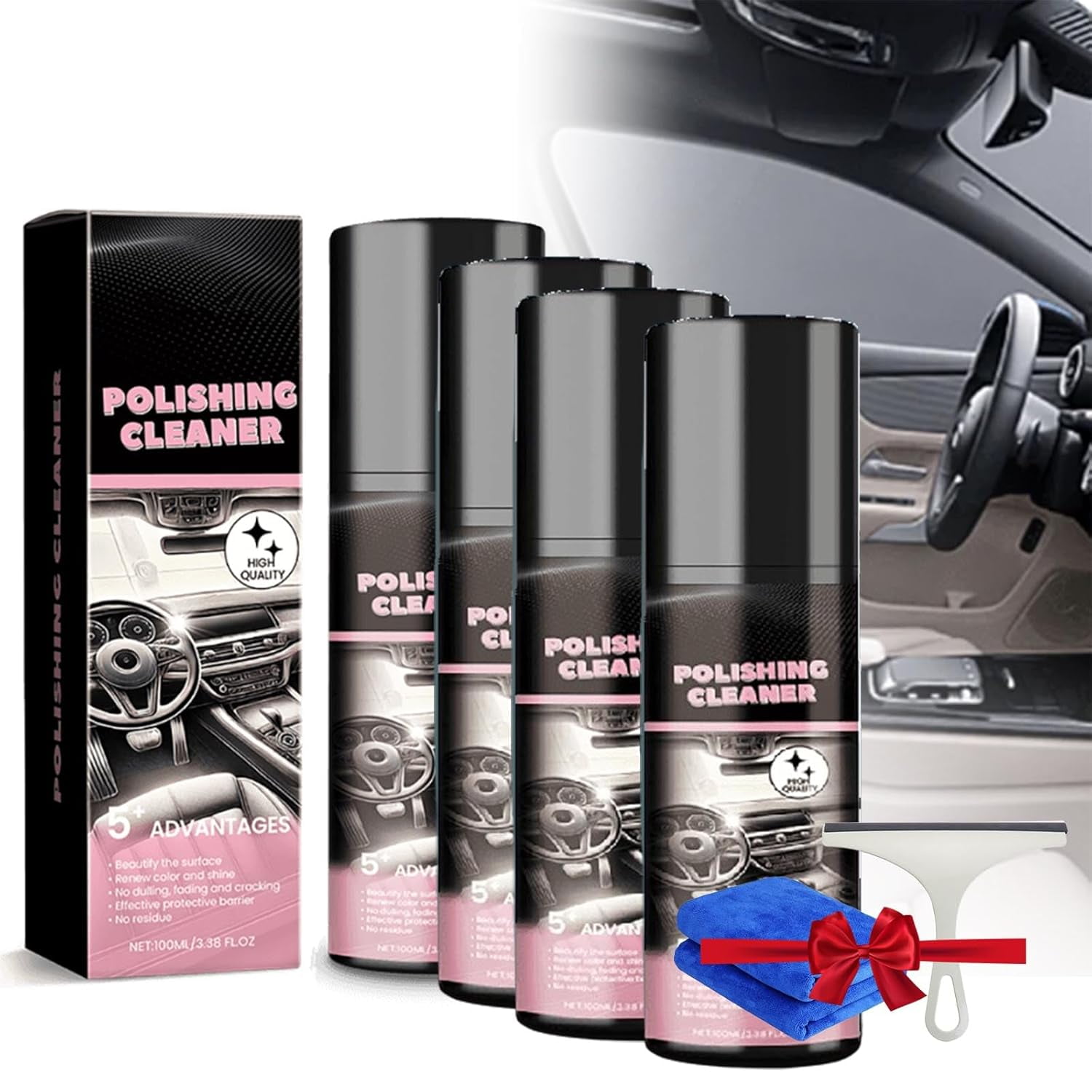 Nicetopu Polishing Cleaner, Vehicle Interior Cleaner, 3.38oz Polishing ...
