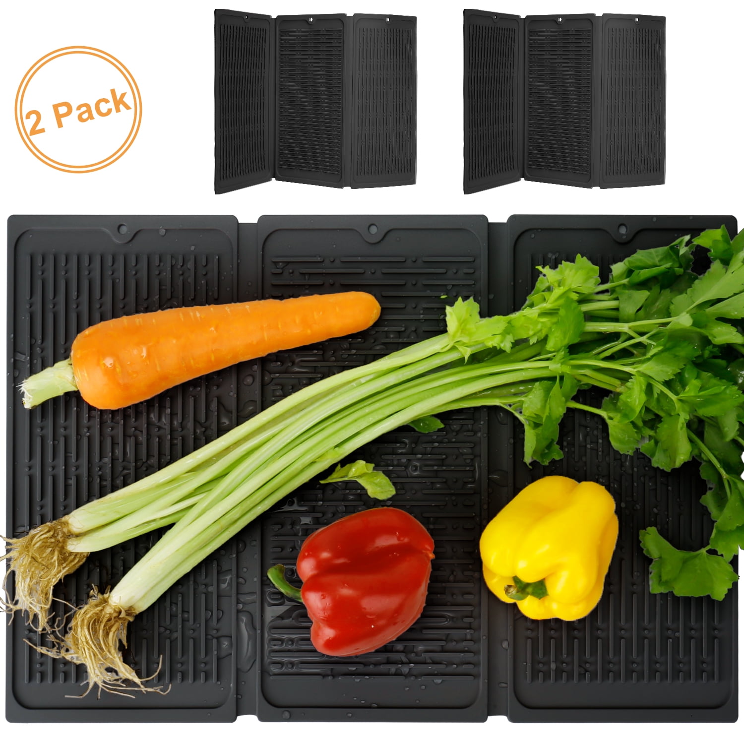 Nicewell 2 Pack Silicone Dish Drying Matt Kitchen Counter, Dish Drying ...