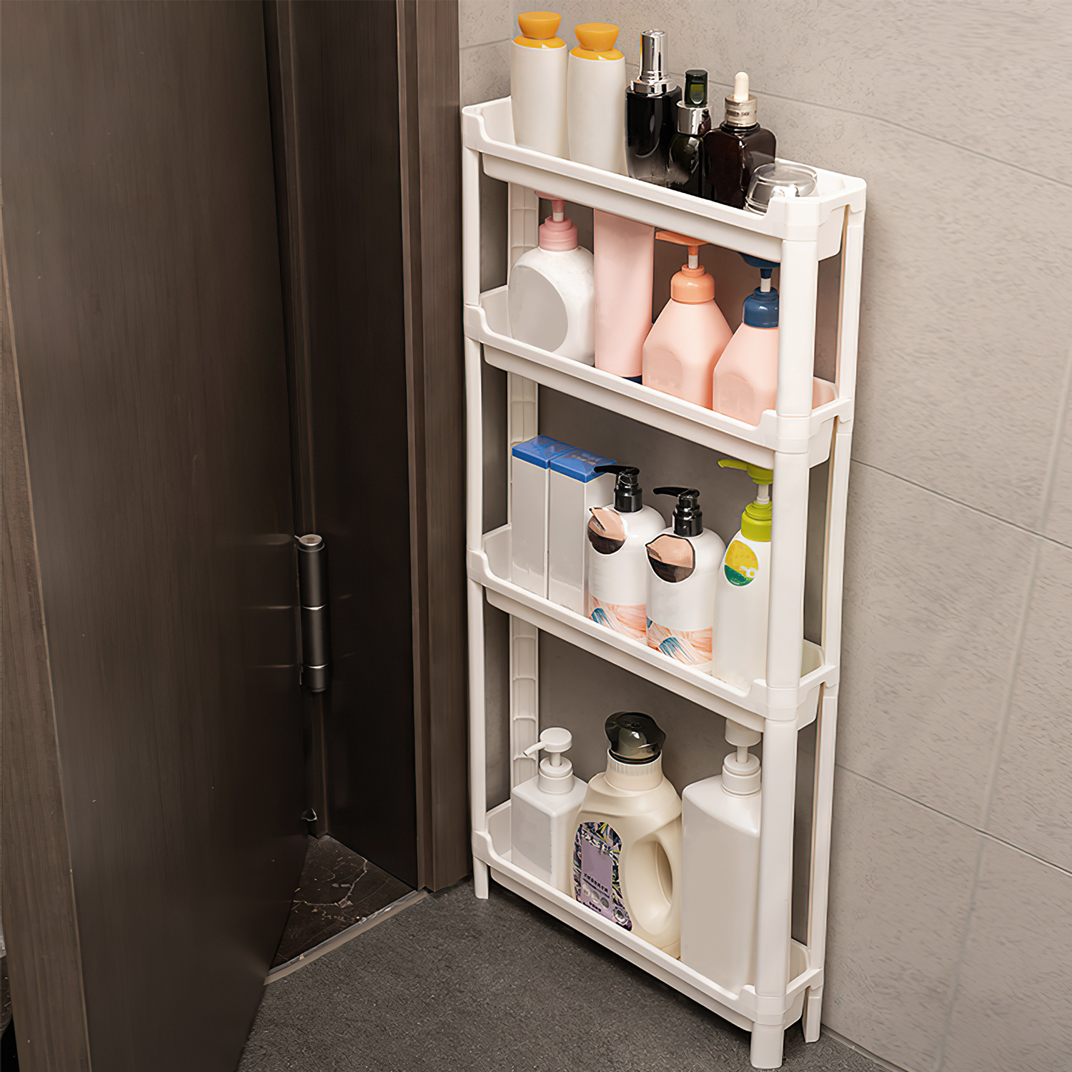 AMERIERGO 4-Tier Rolling Utility Cart Multifunction Metal Storage Cart ...