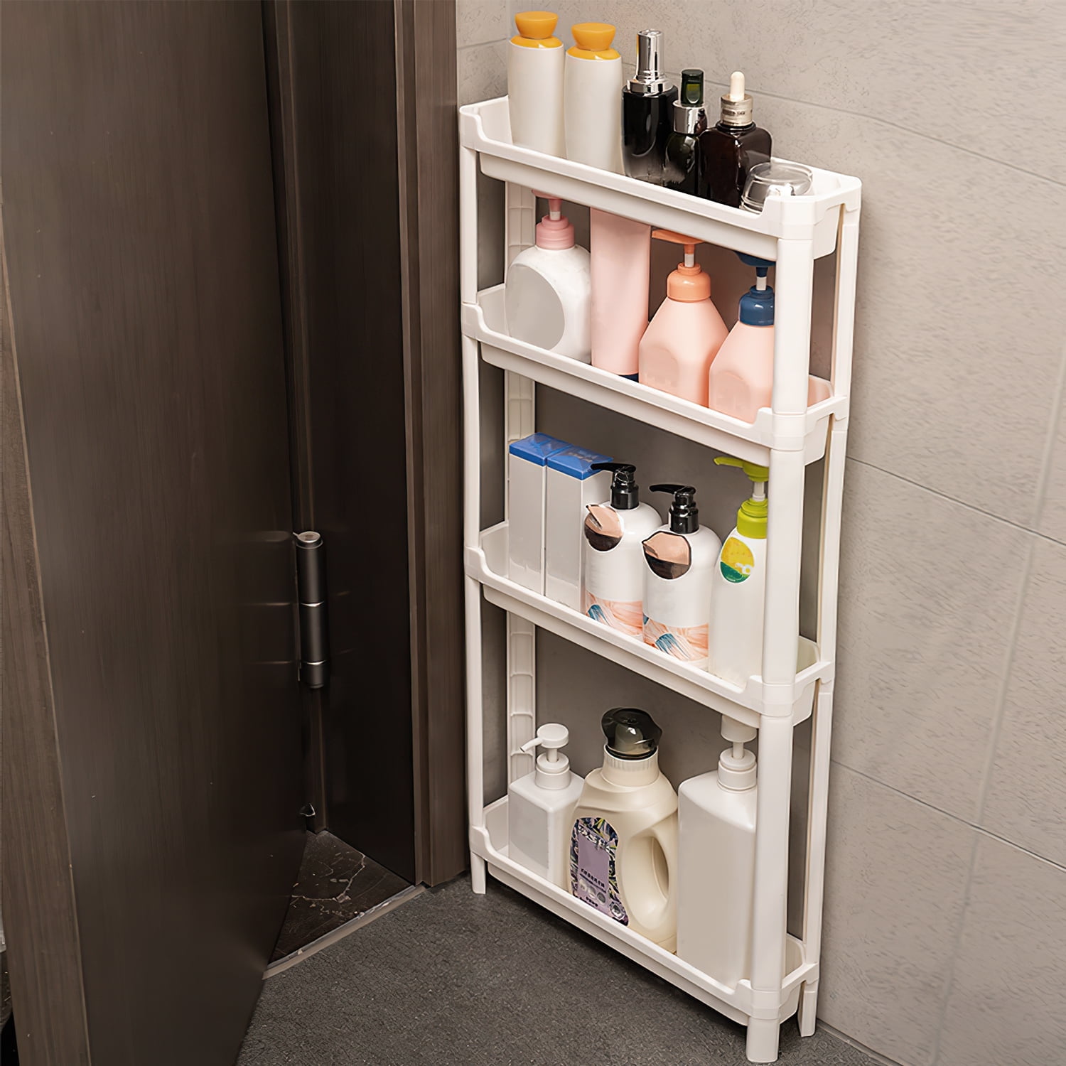 Nicewell 4 Tier Slim Storage Rolling Cart, Wide Space-Saver Shelf for ...